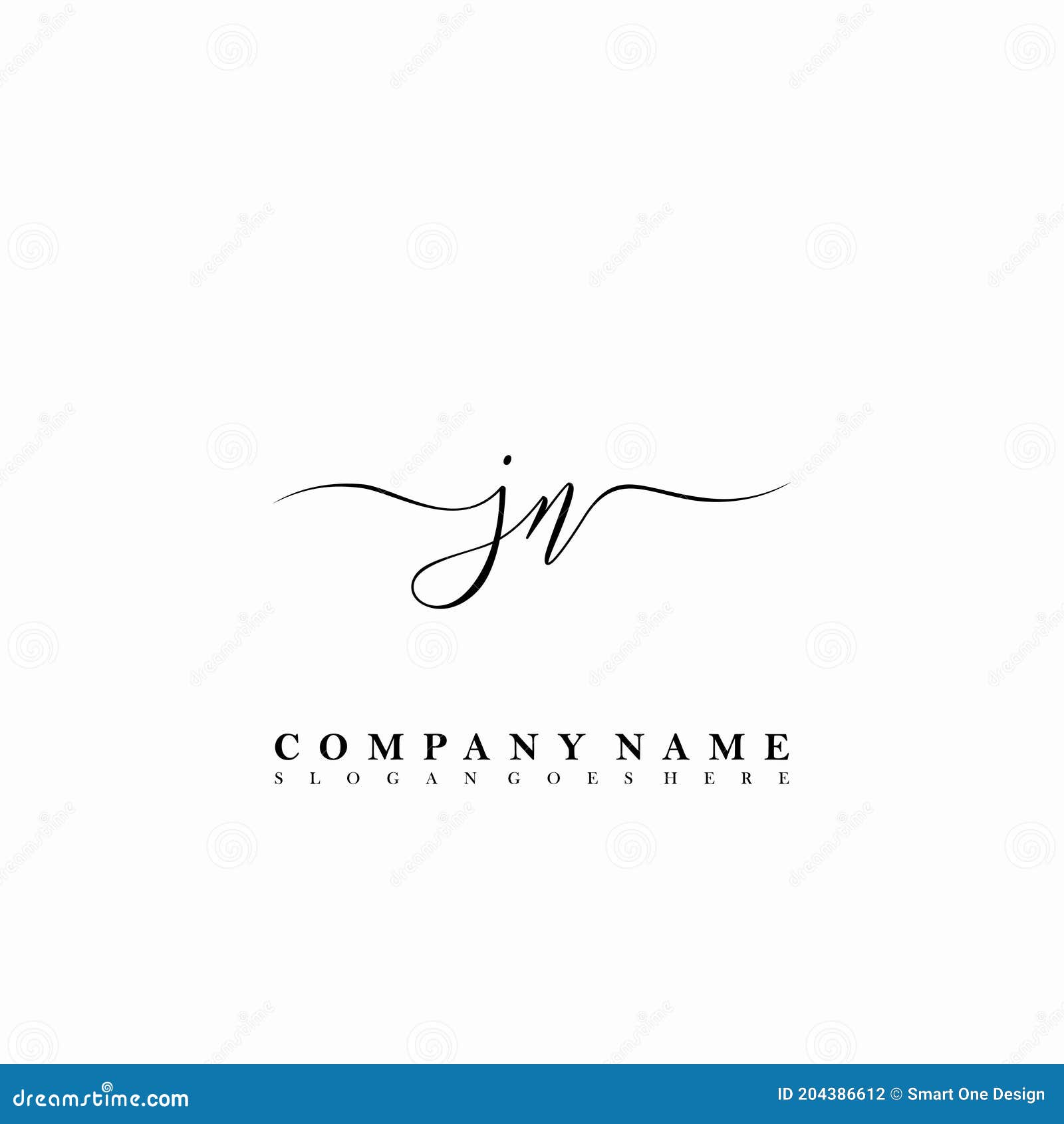 Initial Letter JN Beauty Handwriting Logo Vector Stock Vector ...