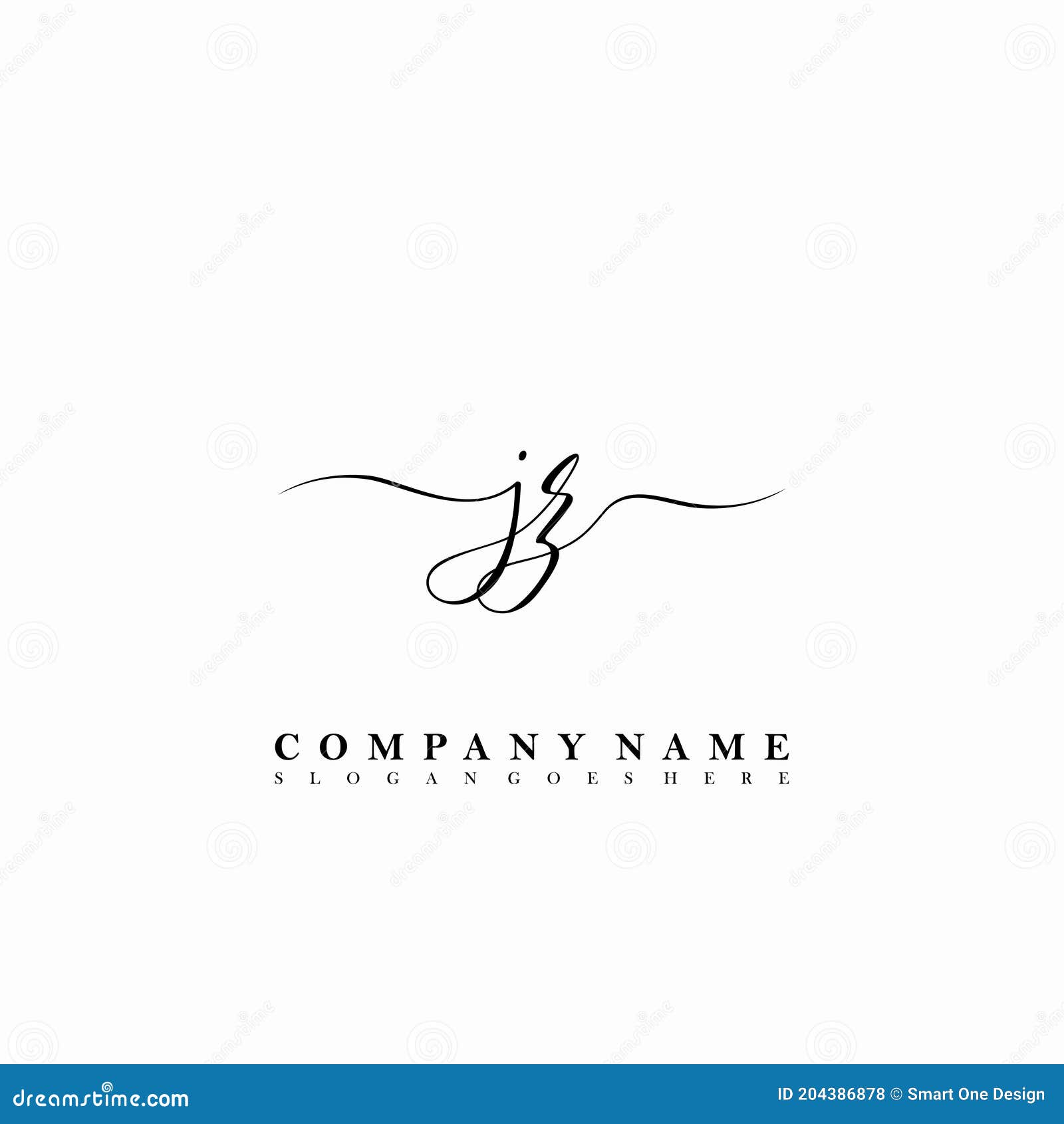 Initial Letter JZ Beauty Handwriting Logo Vector Stock Vector ...