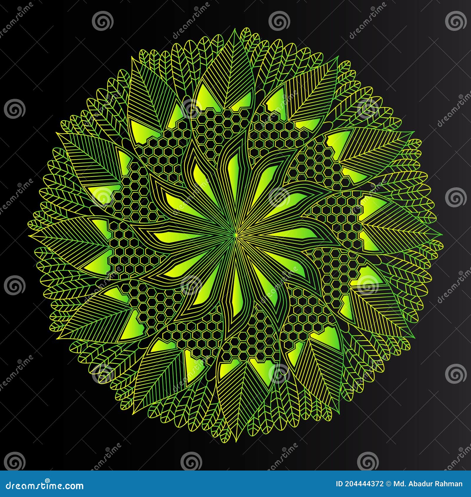Colorful Geometric Leaf Mandala Pattern Stock Vector - Illustration of ...