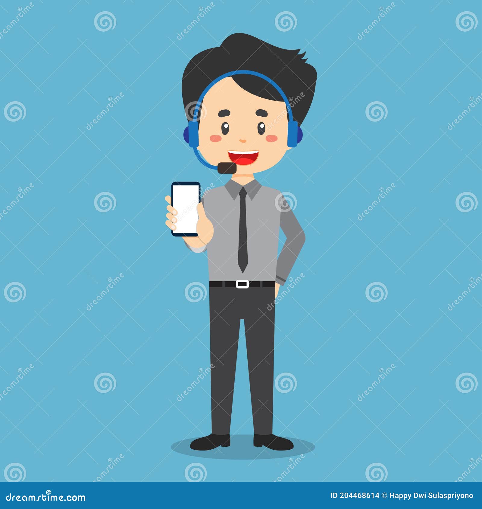 Stock Vector Call Center Hold the Phone Stock Vector - Illustration of ...