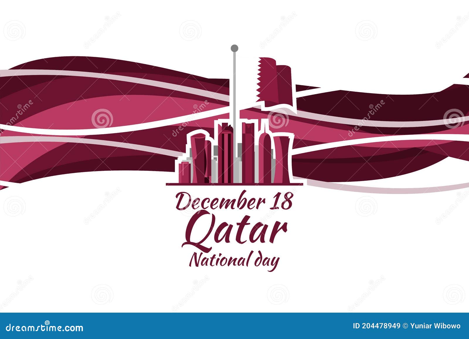 December 18, Qatar National Day Vector Illustration Stock Vector ...