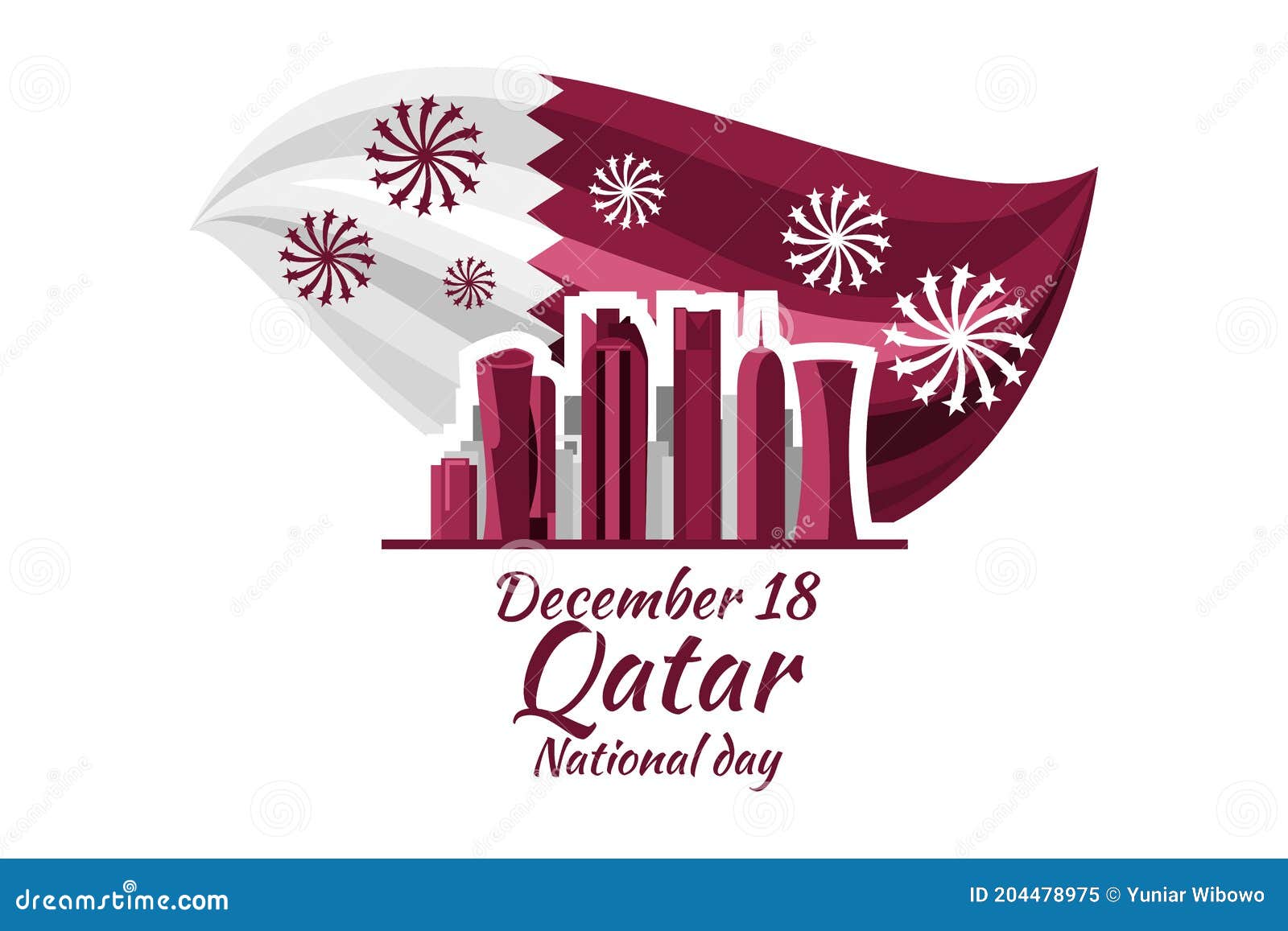 December 18, Qatar National Day Vector Illustration Stock Vector ...