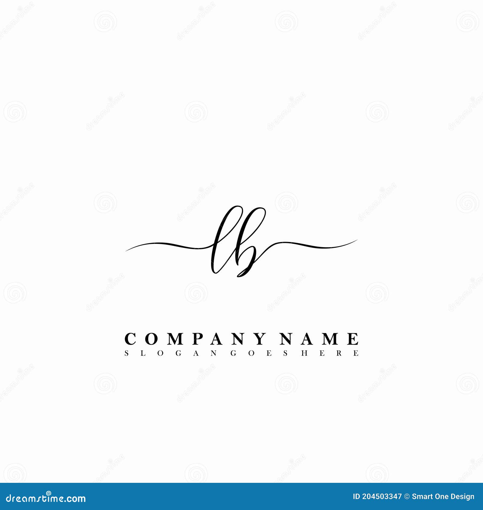 Initial Letter LB Beauty Handwriting Logo Vector Stock Vector ...