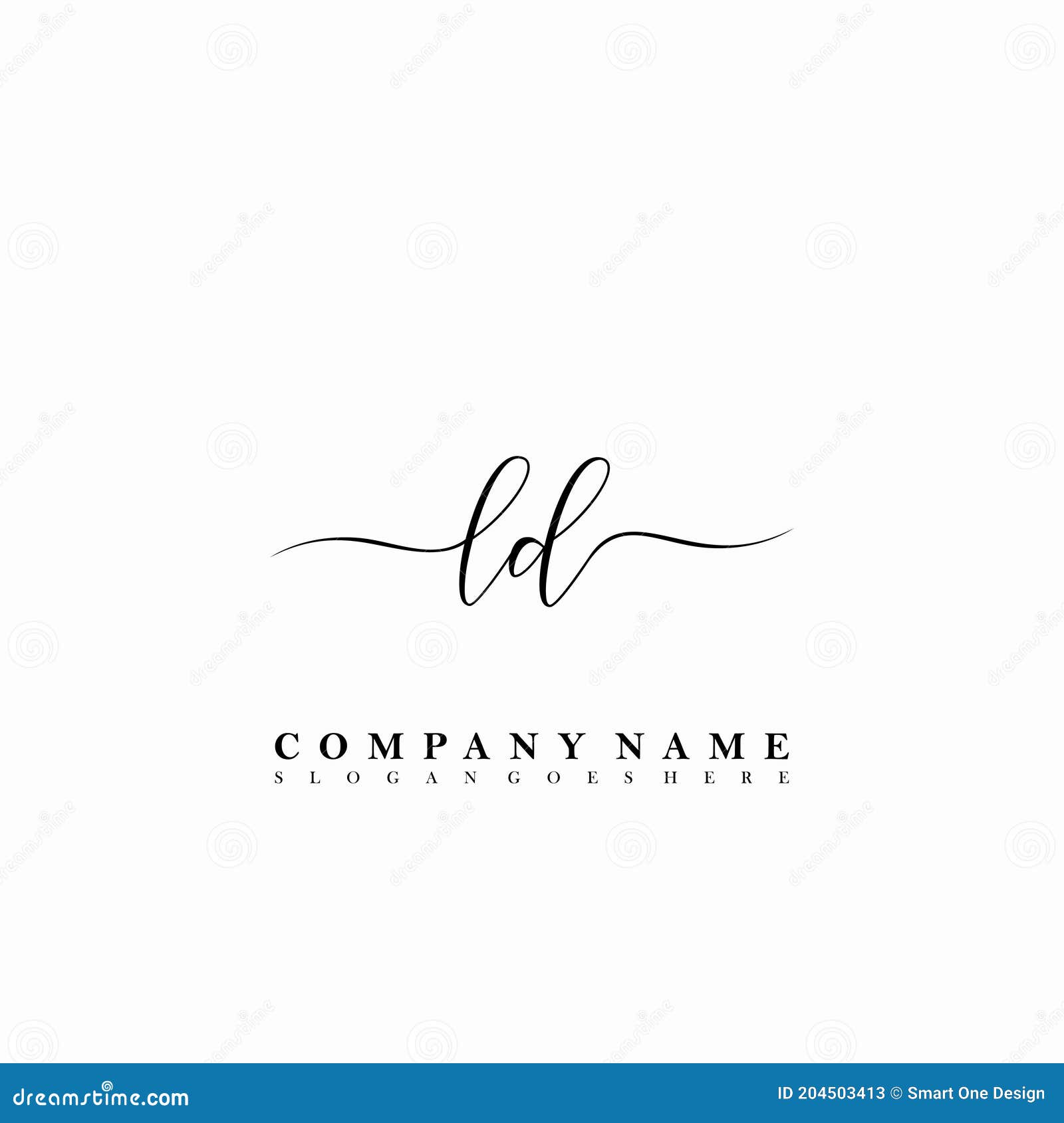 Initial Letter LD Beauty Handwriting Logo Vector Stock Vector ...
