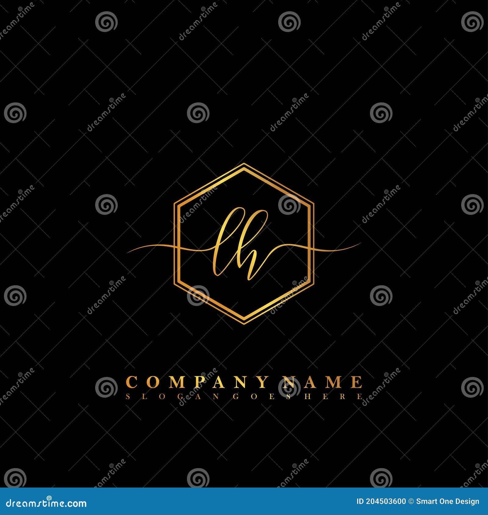 Initial Letter LH Beauty Handwriting Logo Vector Stock Vector ...