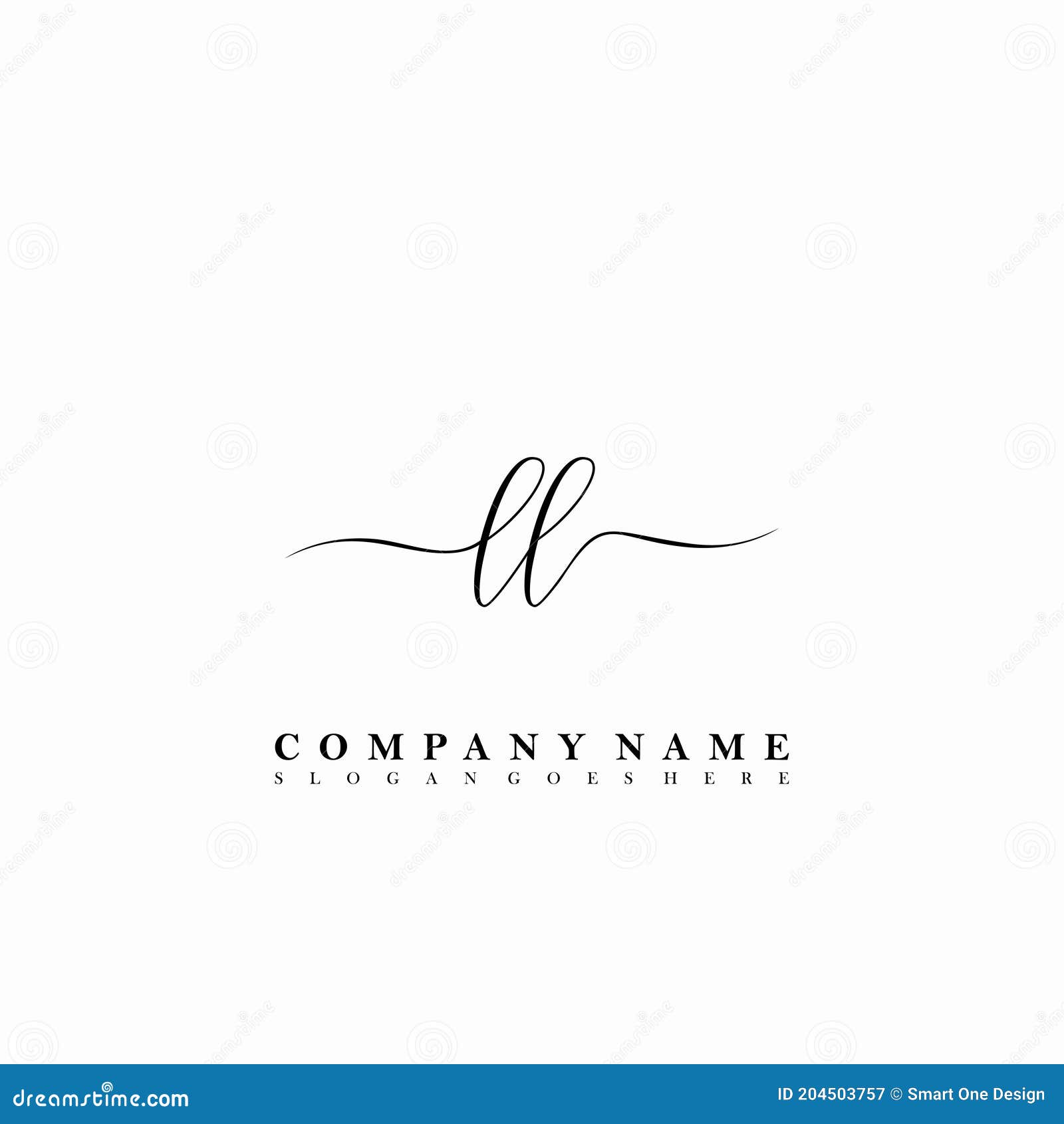 Initial Letter LL Beauty Handwriting Logo Vector Stock Vector ...