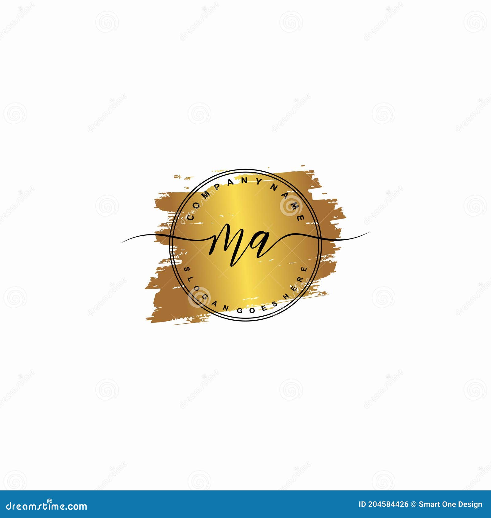 Initial Letter MA Beauty Handwriting Logo Vector Stock Vector ...