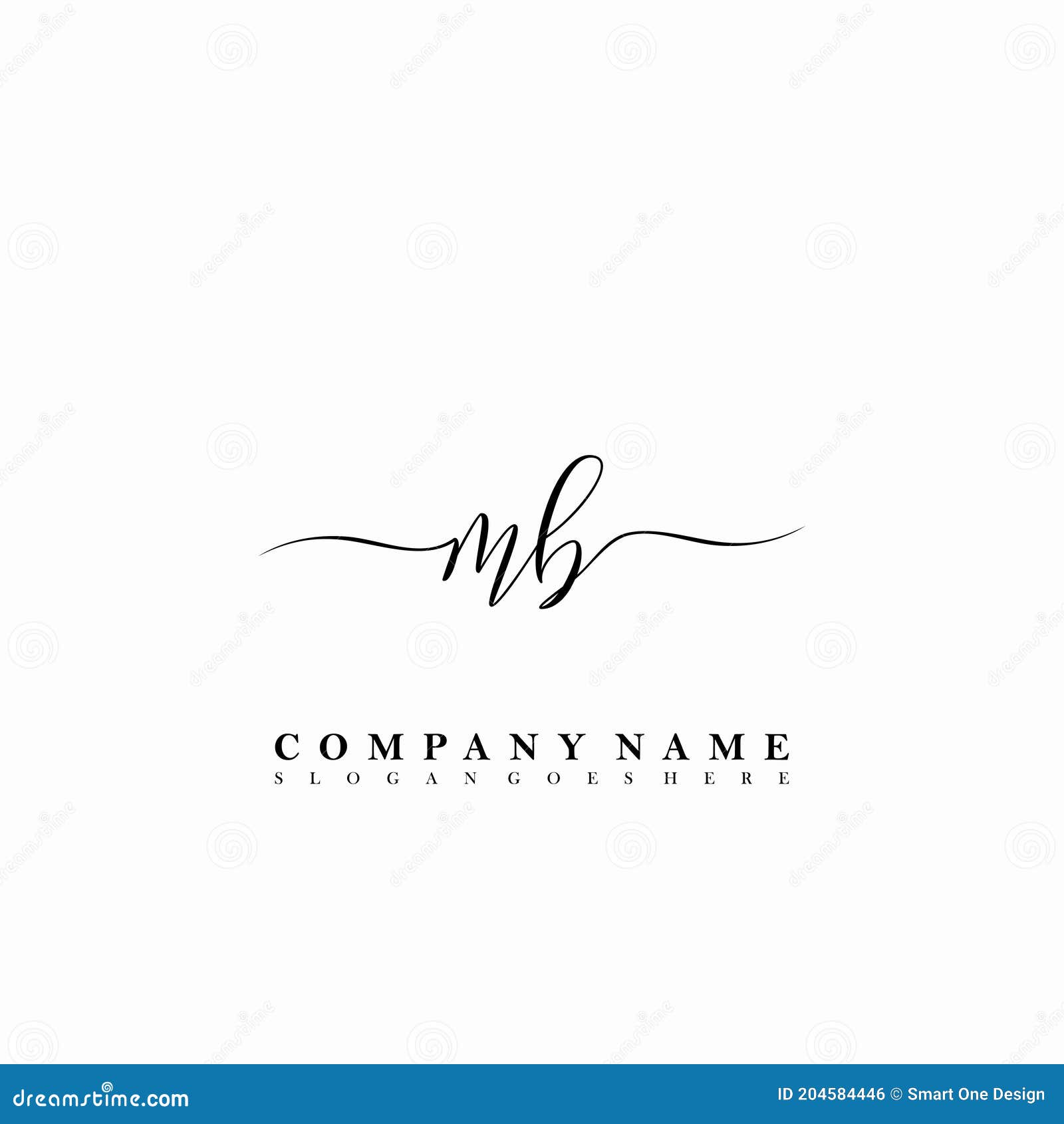 Initial Letter MB Beauty Handwriting Logo Vector Stock Vector ...