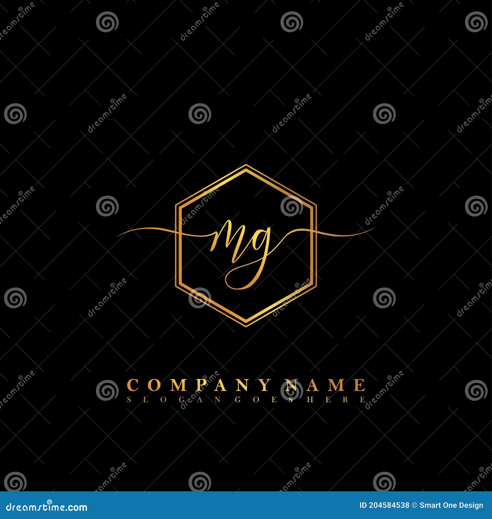Initial Letter MG Beauty Handwriting Logo Vector Stock Vector ...