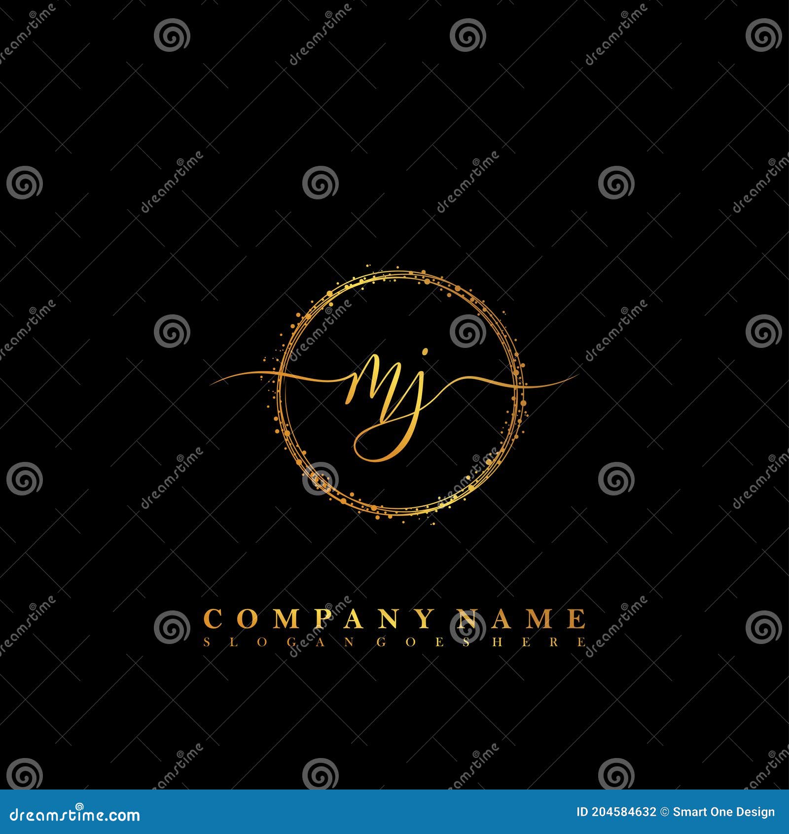 Initial Letter MJ Beauty Handwriting Logo Vector Stock Vector ...