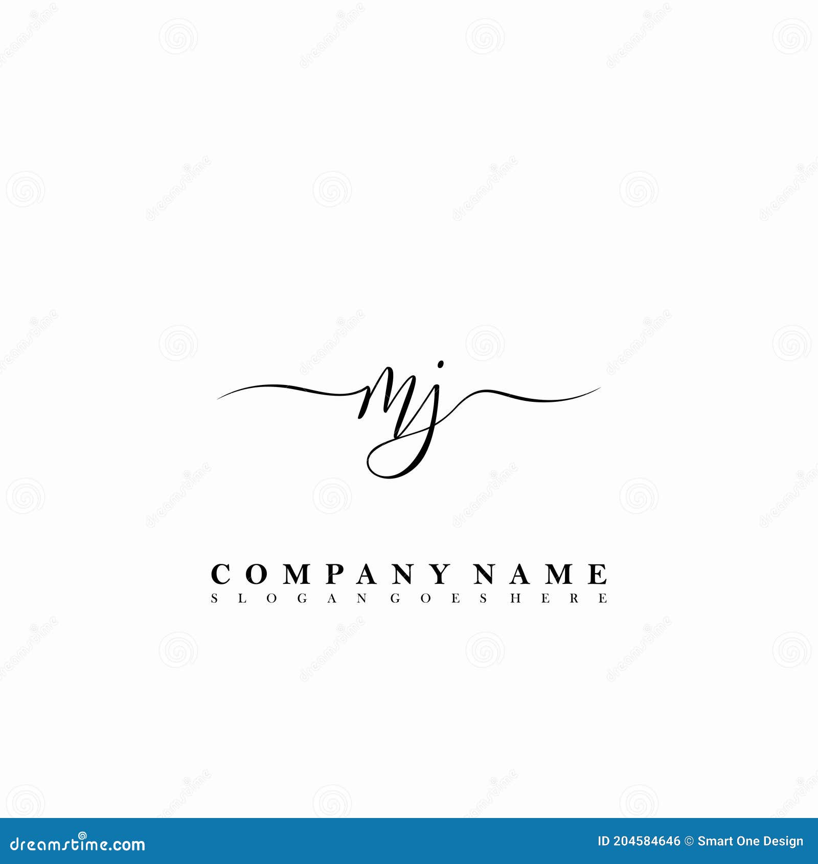Initial Letter MJ Beauty Handwriting Logo Vector Stock Vector ...