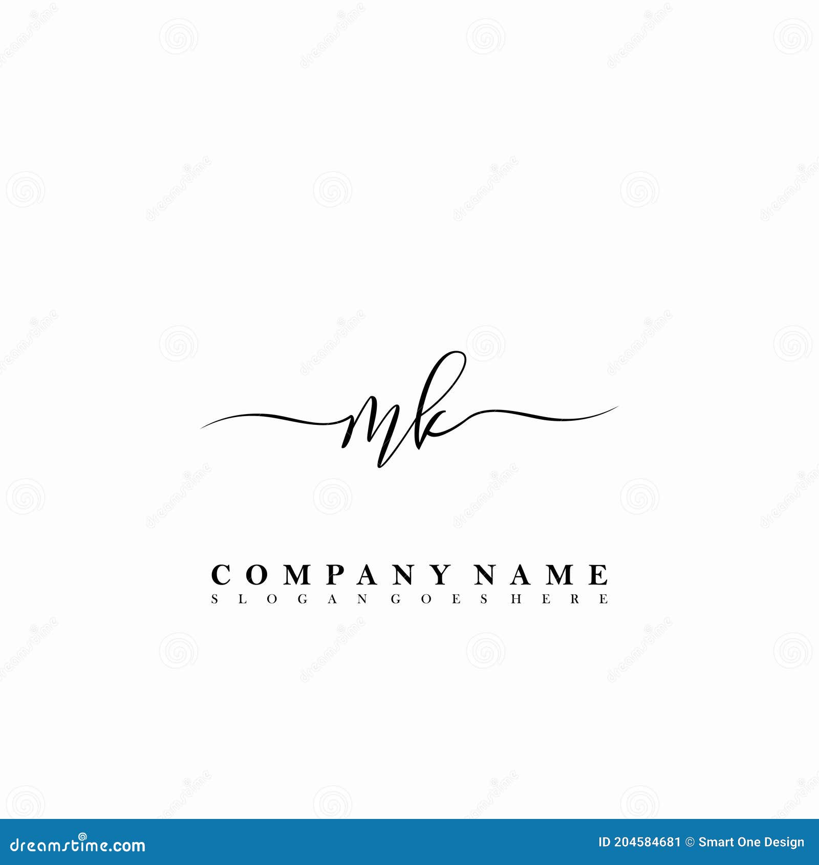 Initial Letter MK Beauty Handwriting Logo Vector Stock Vector ...