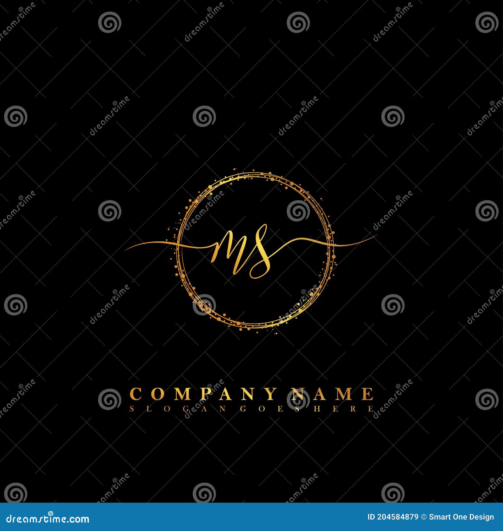 Initial Letter MS Beauty Handwriting Logo Vector Stock Vector ...