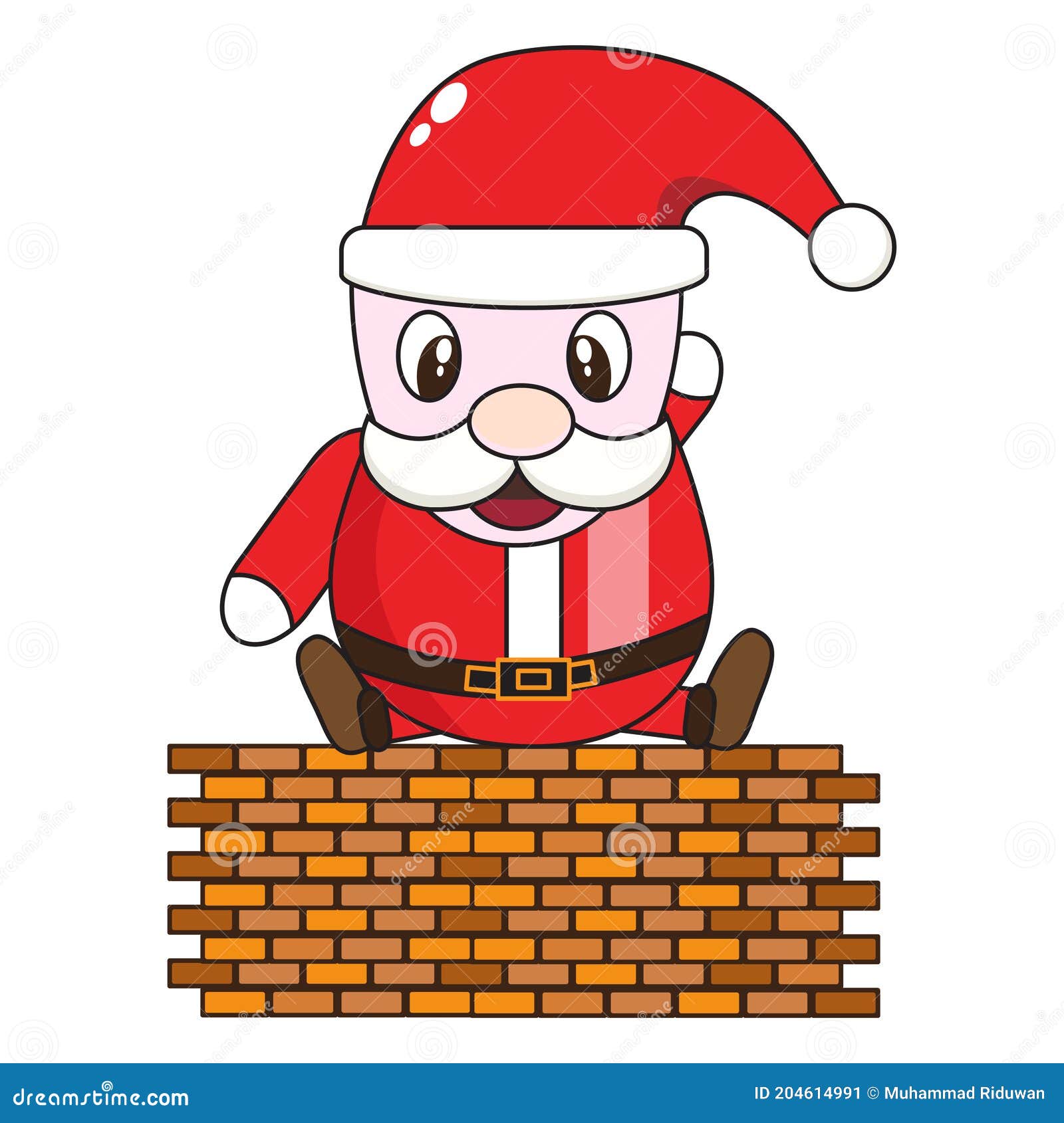 Santa Claus Illustration Sitting in Flat Design Stock Vector ...