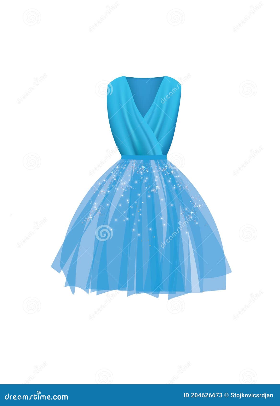 Blue dress silk stock vector. Illustration of elegance - 204626673