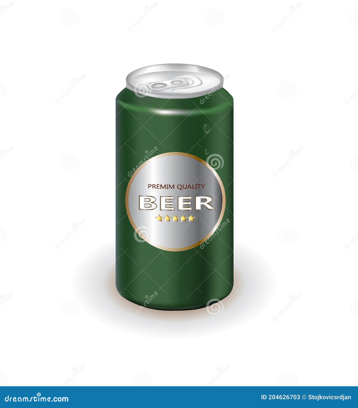 Green beer can stock vector. Illustration of beer, print - 204626703