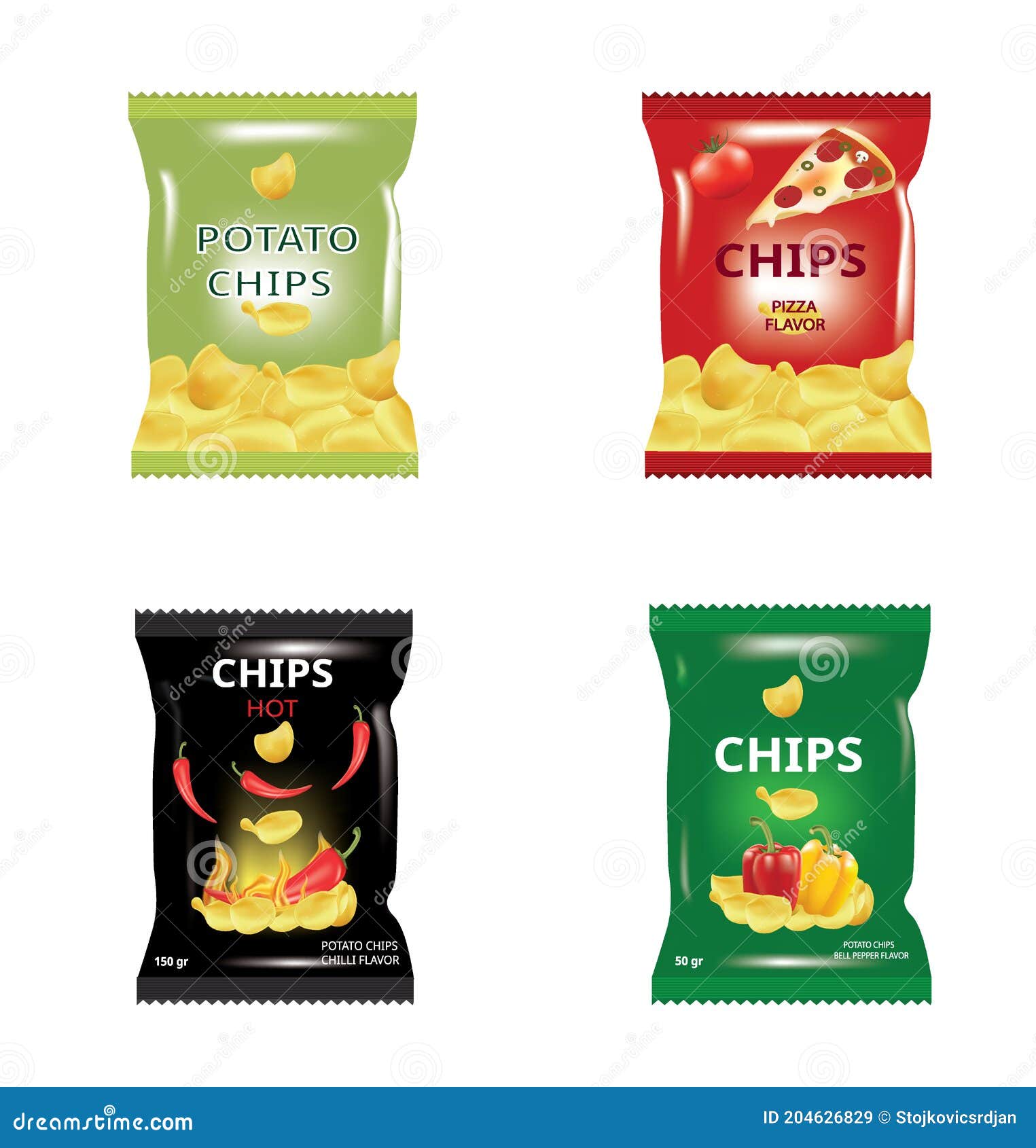 Silver Number Potatoes Chip Bags Label Printable Digital Potatoes Chip ...