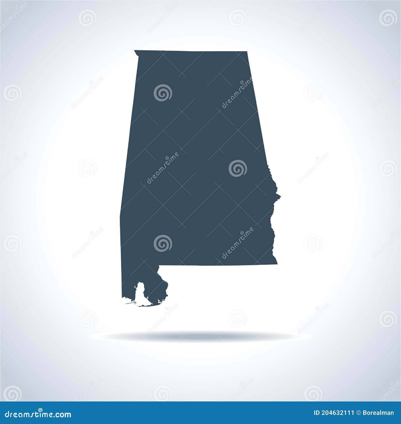Map of the Alabama stock vector. Illustration of america - 204632111