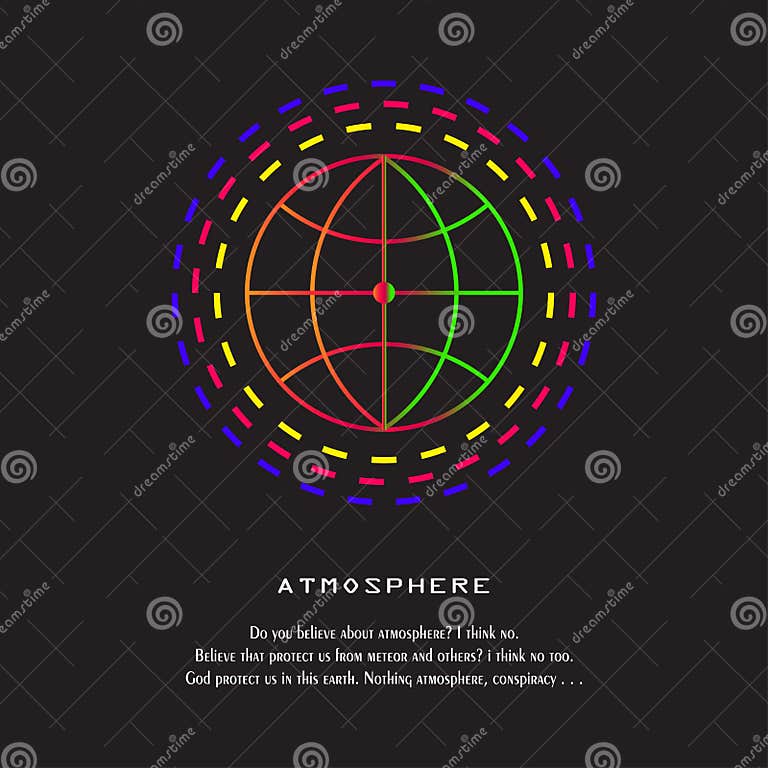 Graphic Tees Design with Globe and Atmosphere Symbol Stock Illustration ...