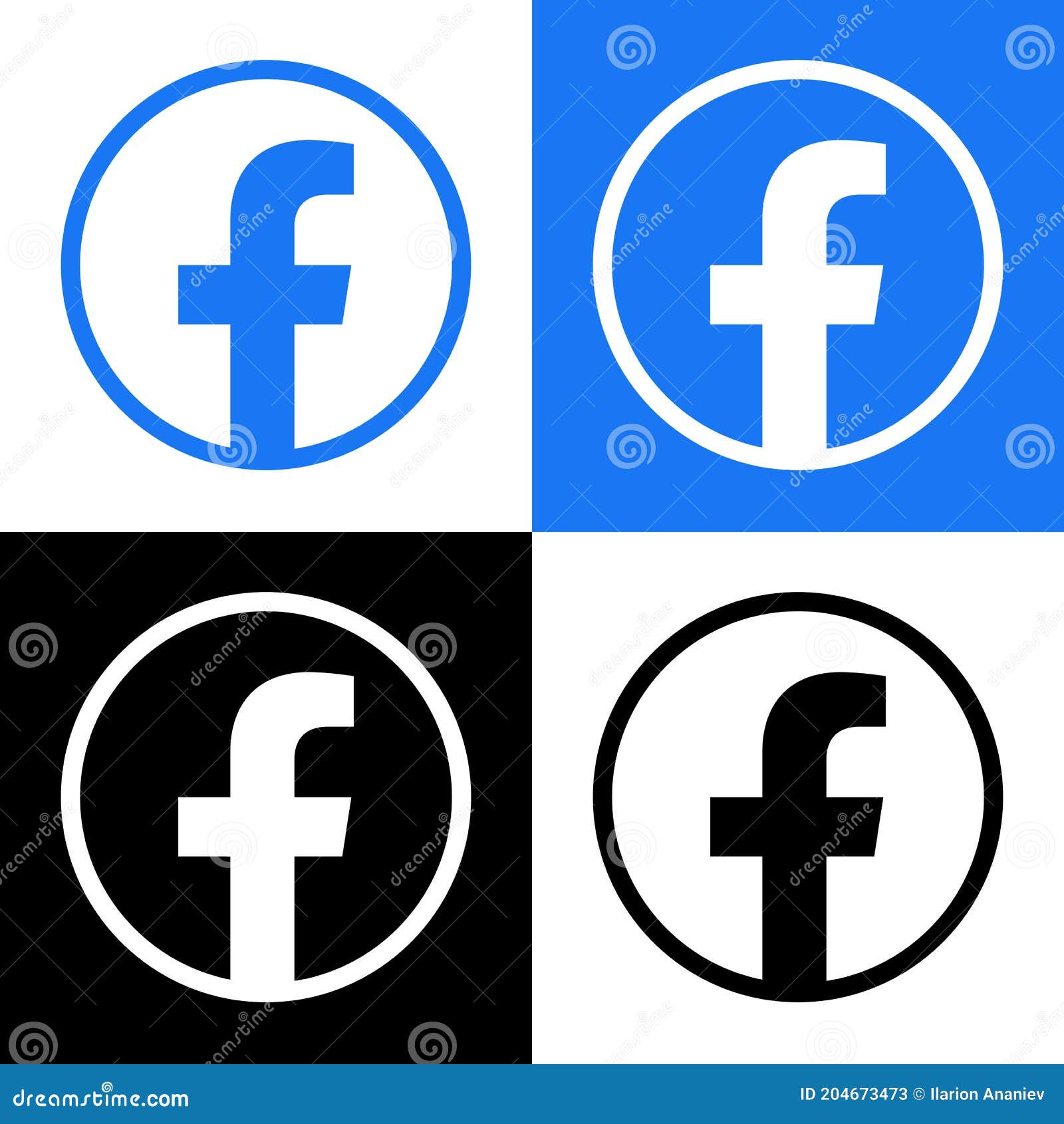 Black Facebook Icon Flat