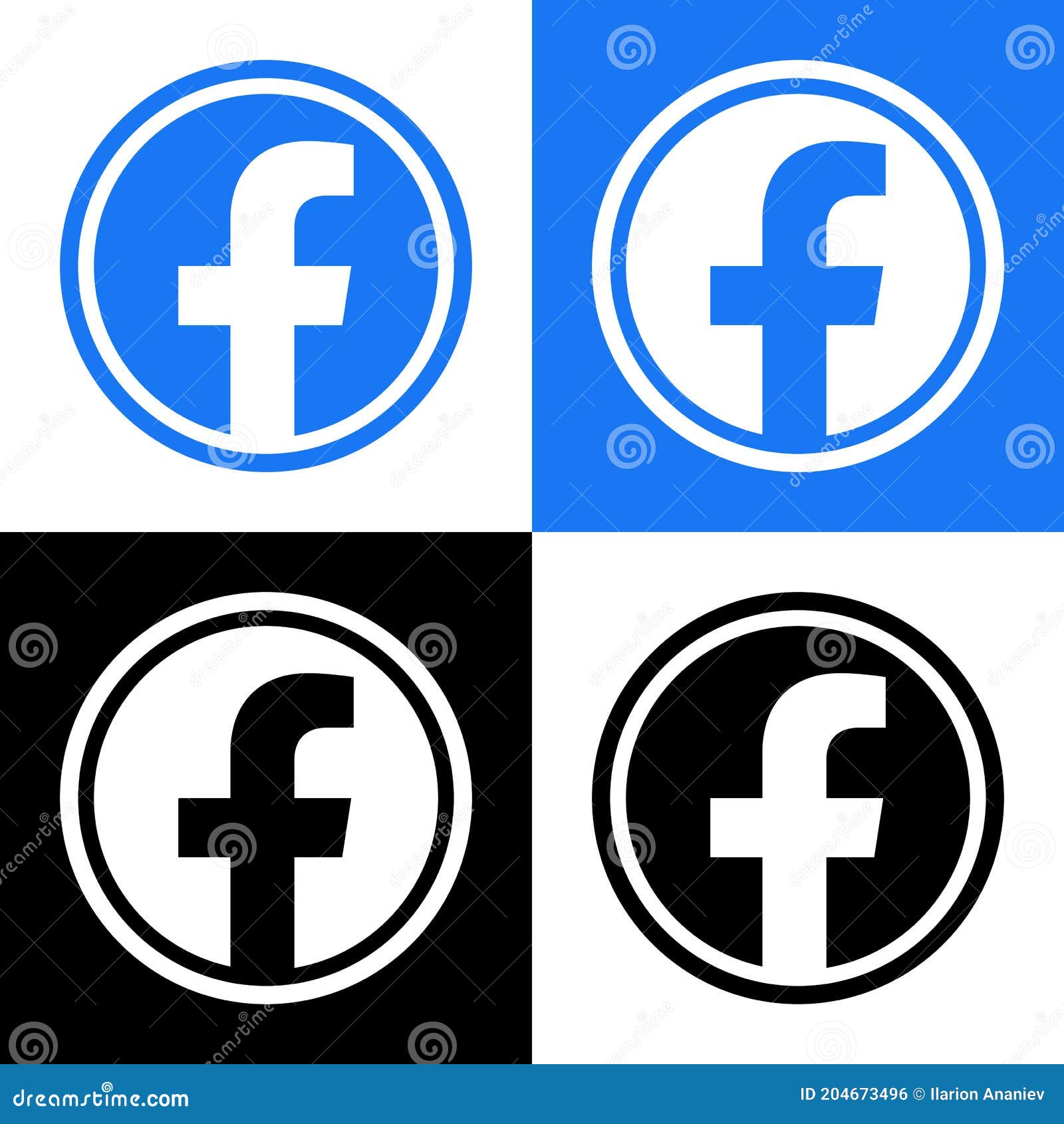 Facebook Logo - Vector Set Collection - Black Silhouette Shape ...