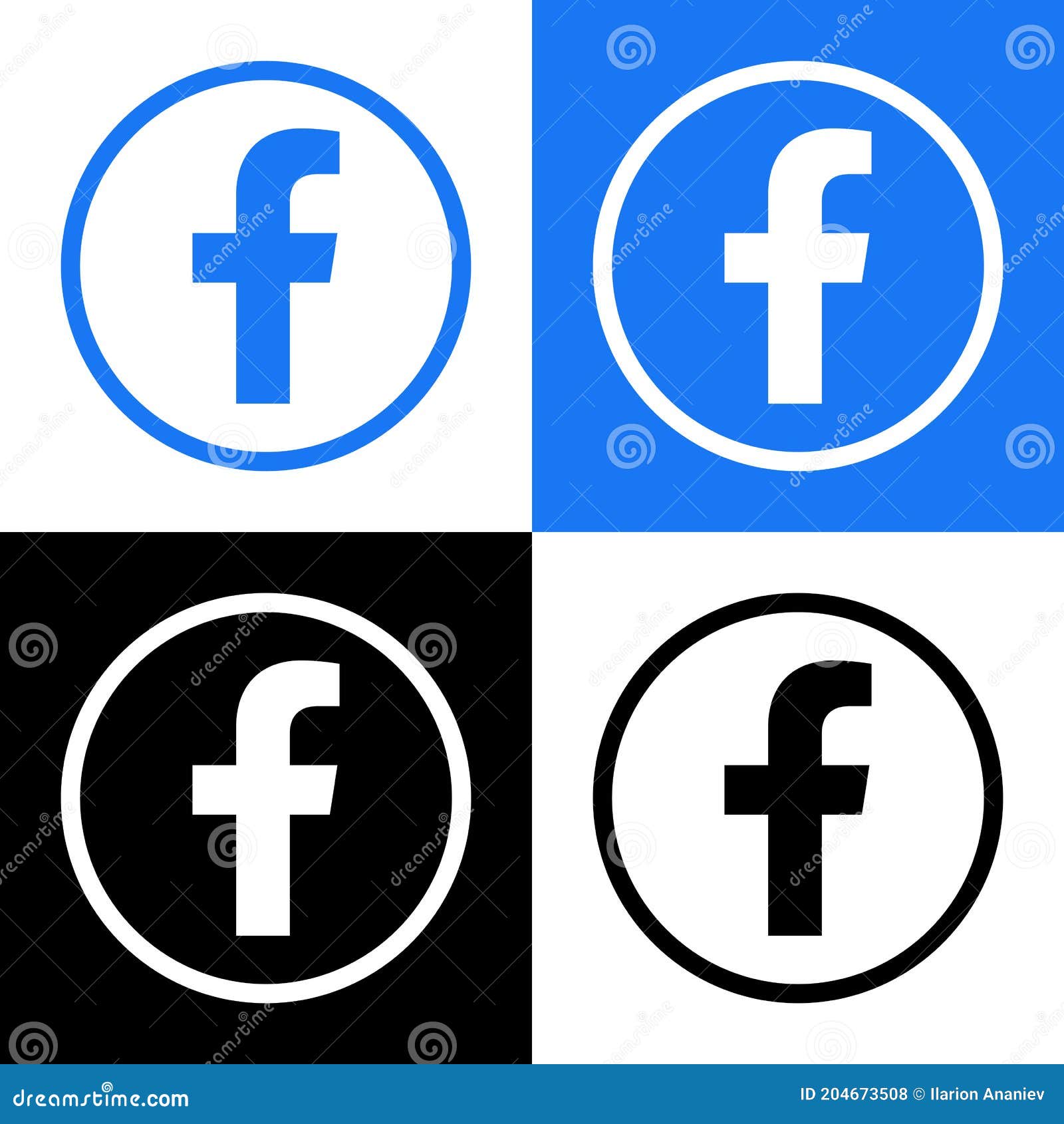 Facebook Logo - Vector Set Collection - Black Silhouette Shape ...