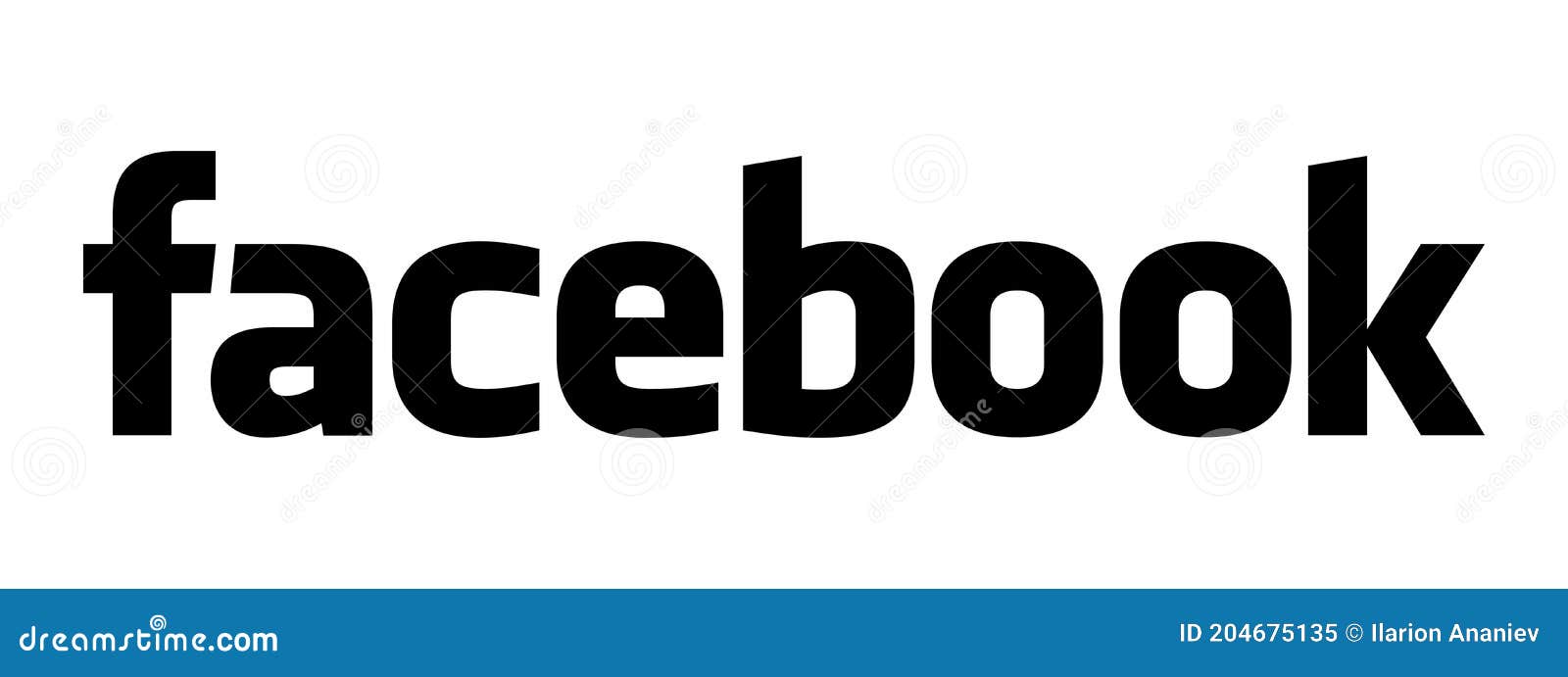 Facebook Text Logo - Vector - Black Silhouette Font - Isolated ...