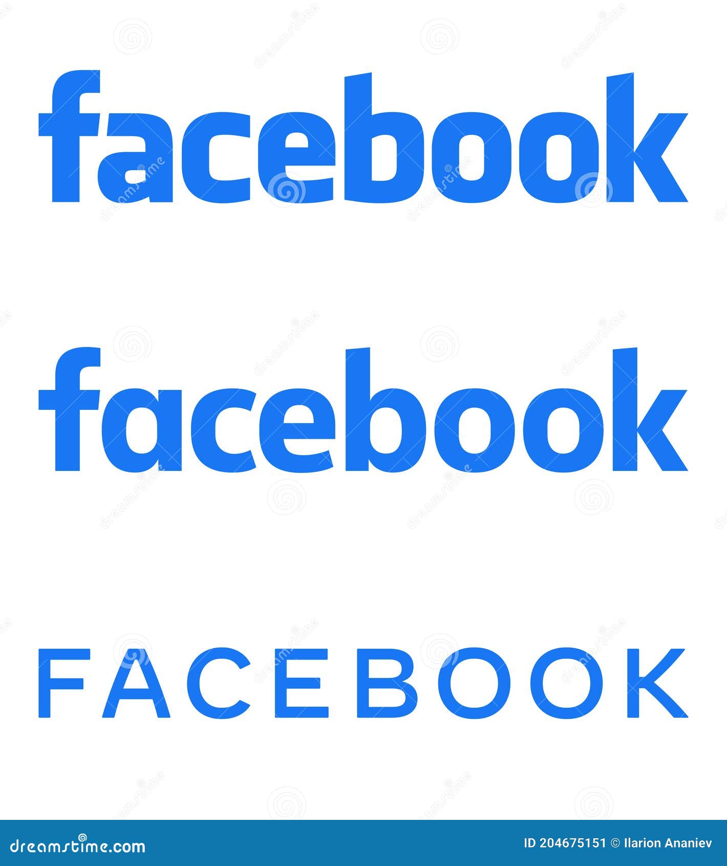 Facebook Text Logo - Vector Set Collection - Latest Blue Color Font ...