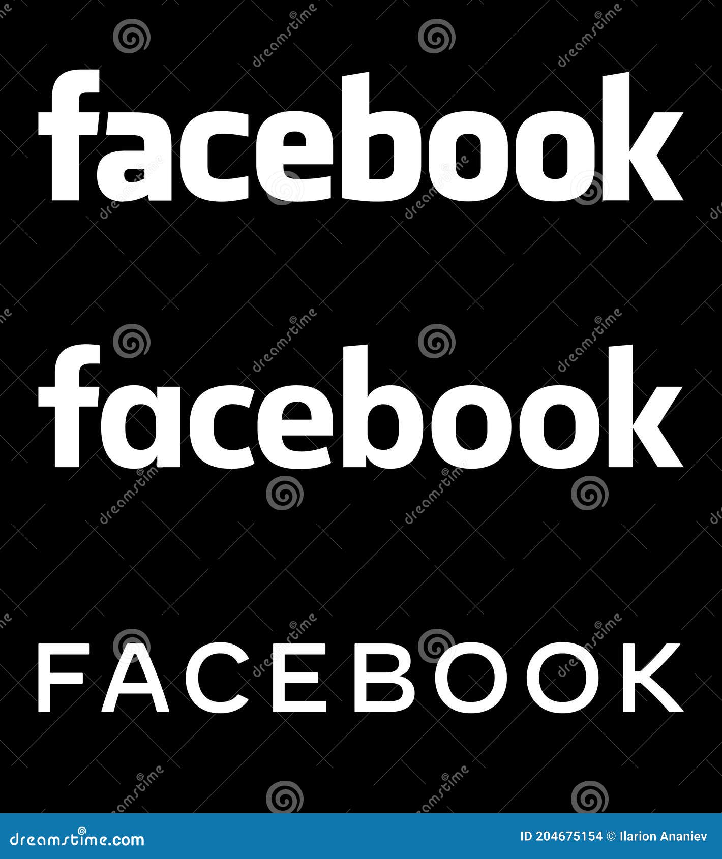 Facebook Text Logo - Vector Set Collection - Black Silhouette - Latest ...