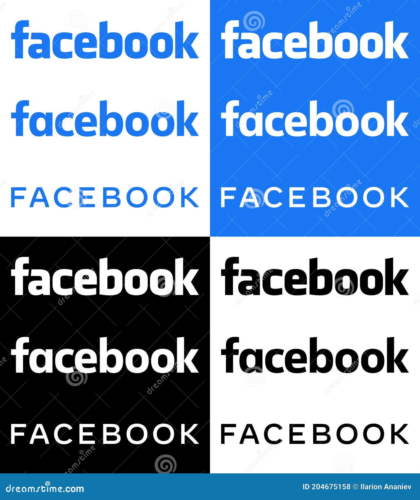 Facebook Text Logo - Vector - Latest Blue Color Font - Isolated ...