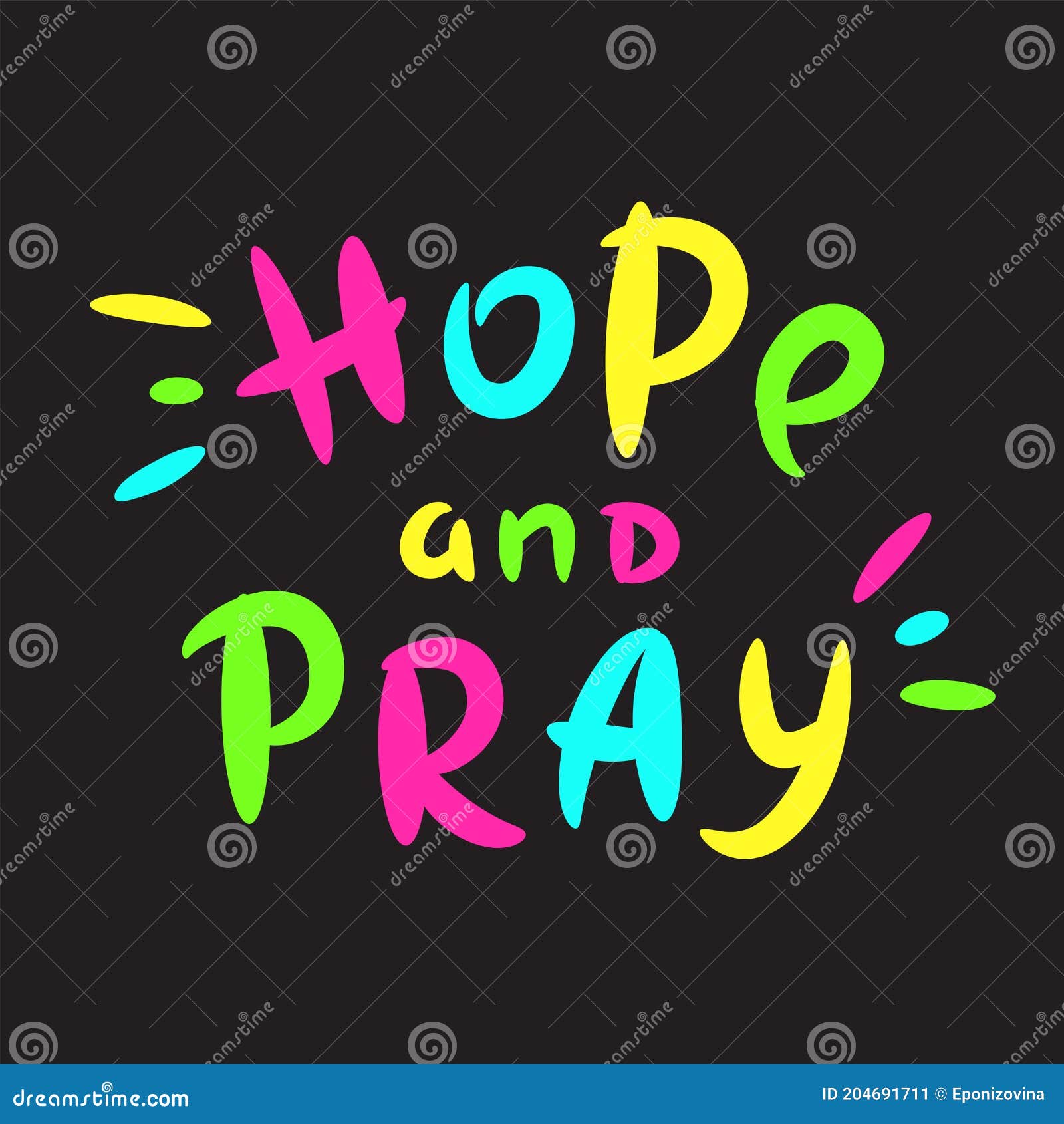 Hope and Pray - Inspire Motivational Religious Quote. Stock Vector ...
