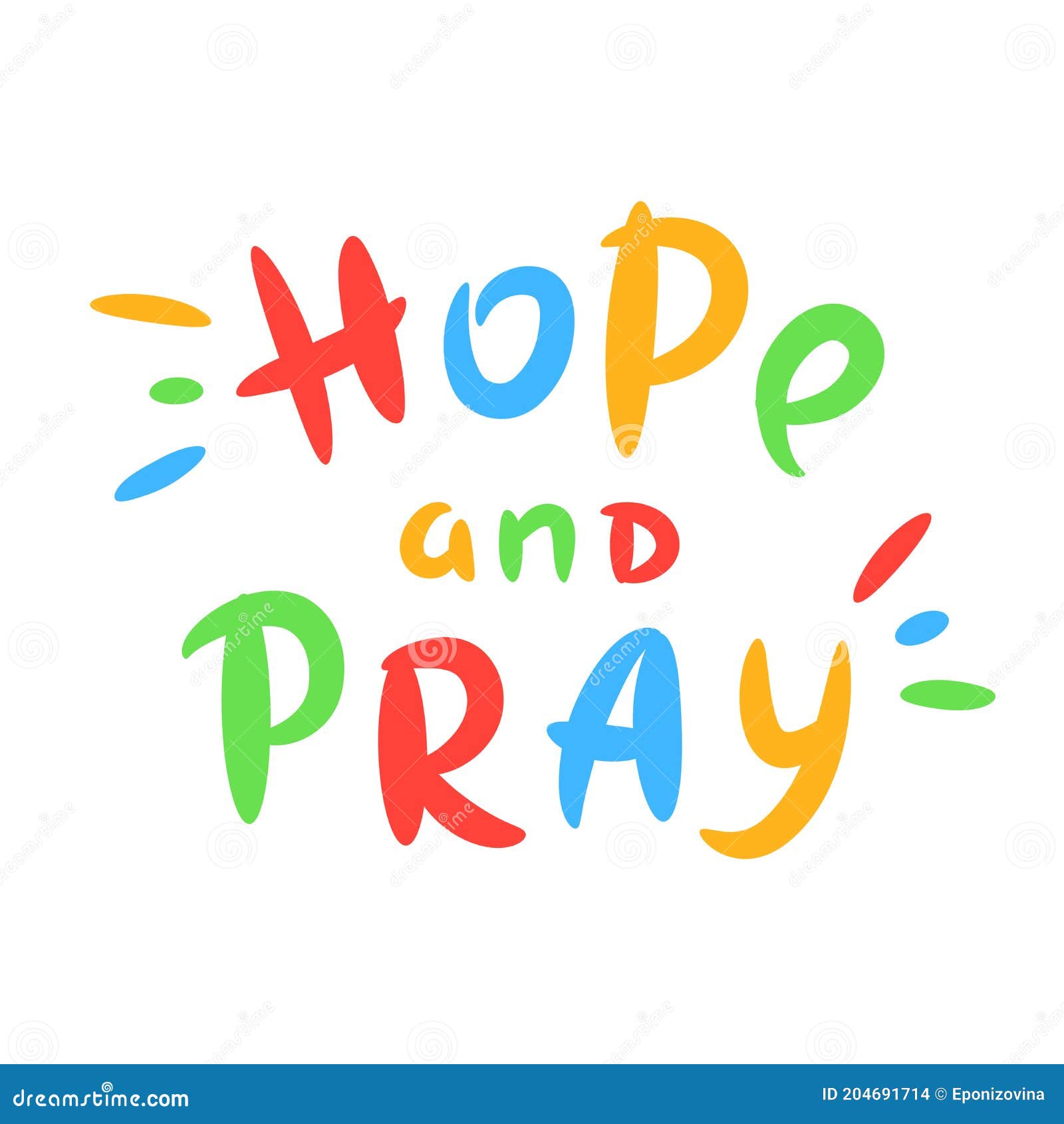 Hope and Pray - Inspire Motivational Religious Quote. Hand Drawn Stock ...
