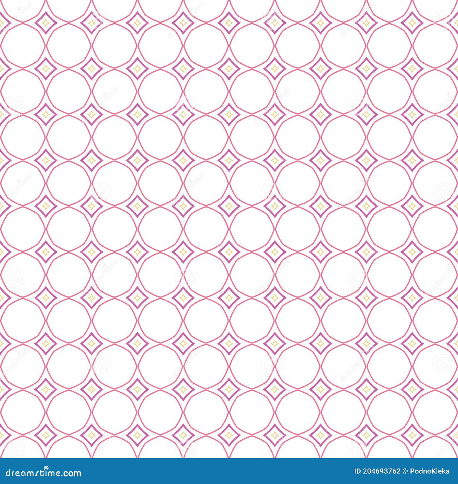 Geometric Circle Diamonds Object Vector Seamless Pattern. Color Texture ...