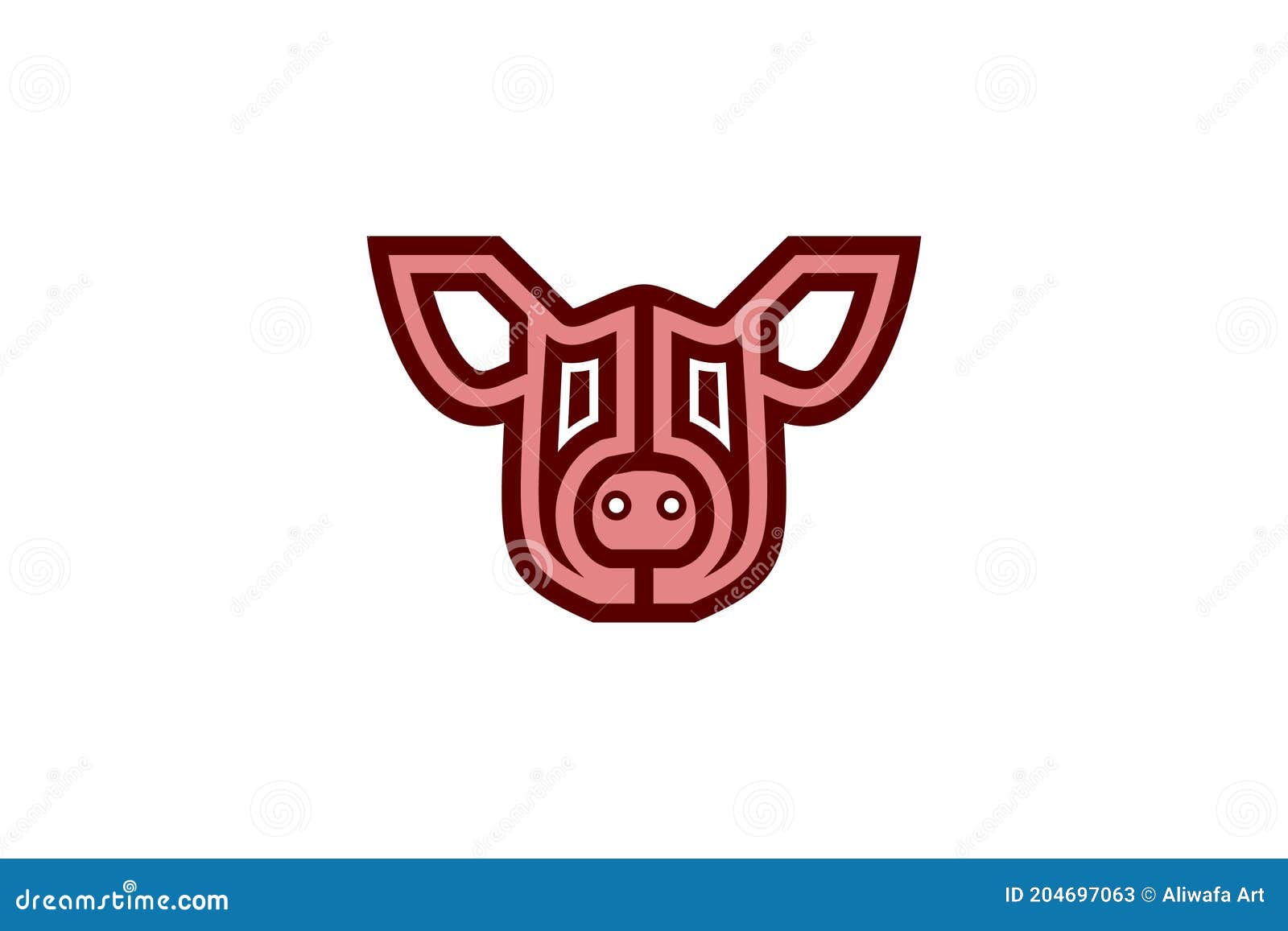Pig Head Logo stock vector. Illustration of label, face - 204697063