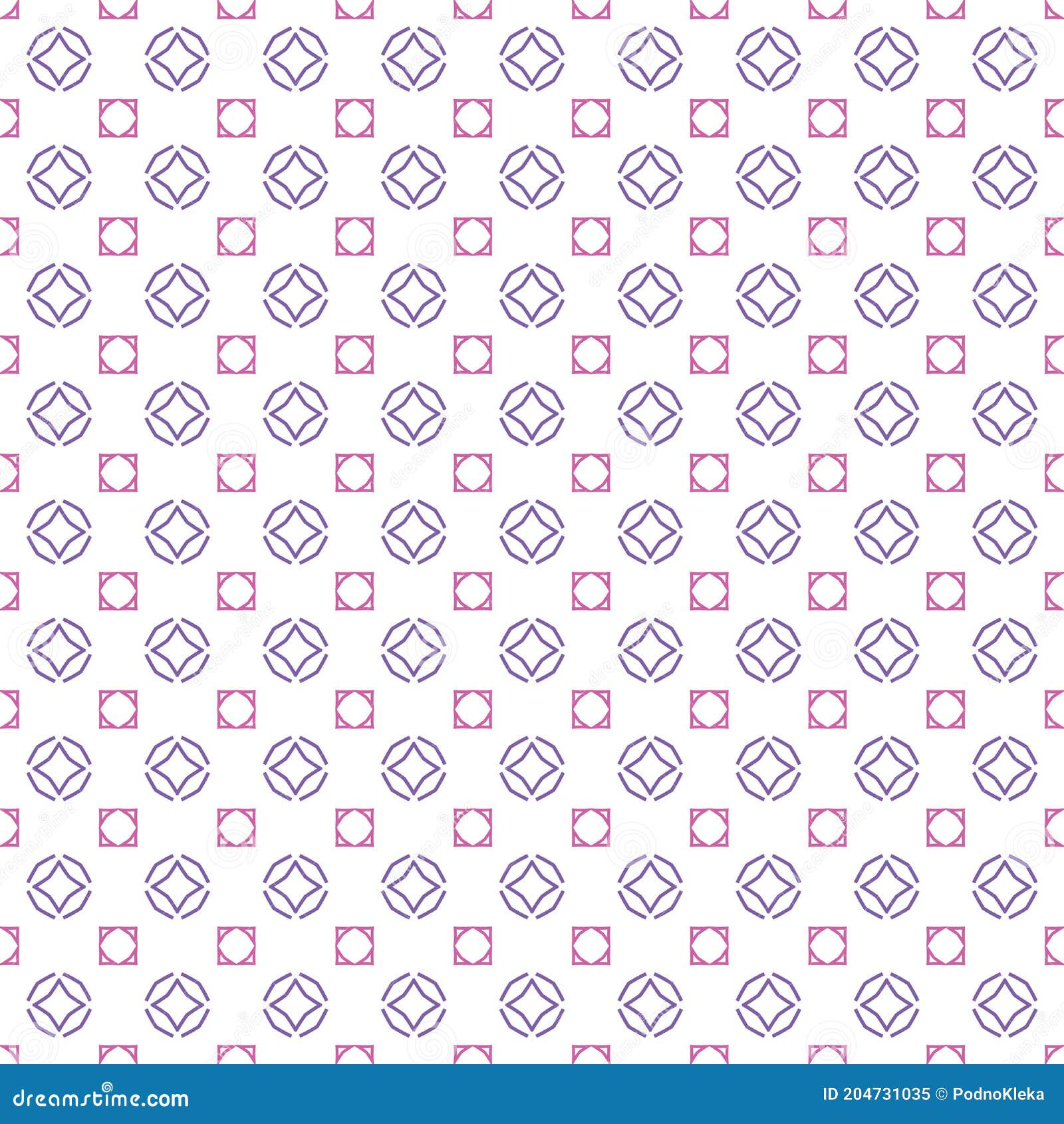 Outlined Pink Diamond Star Squares Vector Seamless Pattern. Colors ...