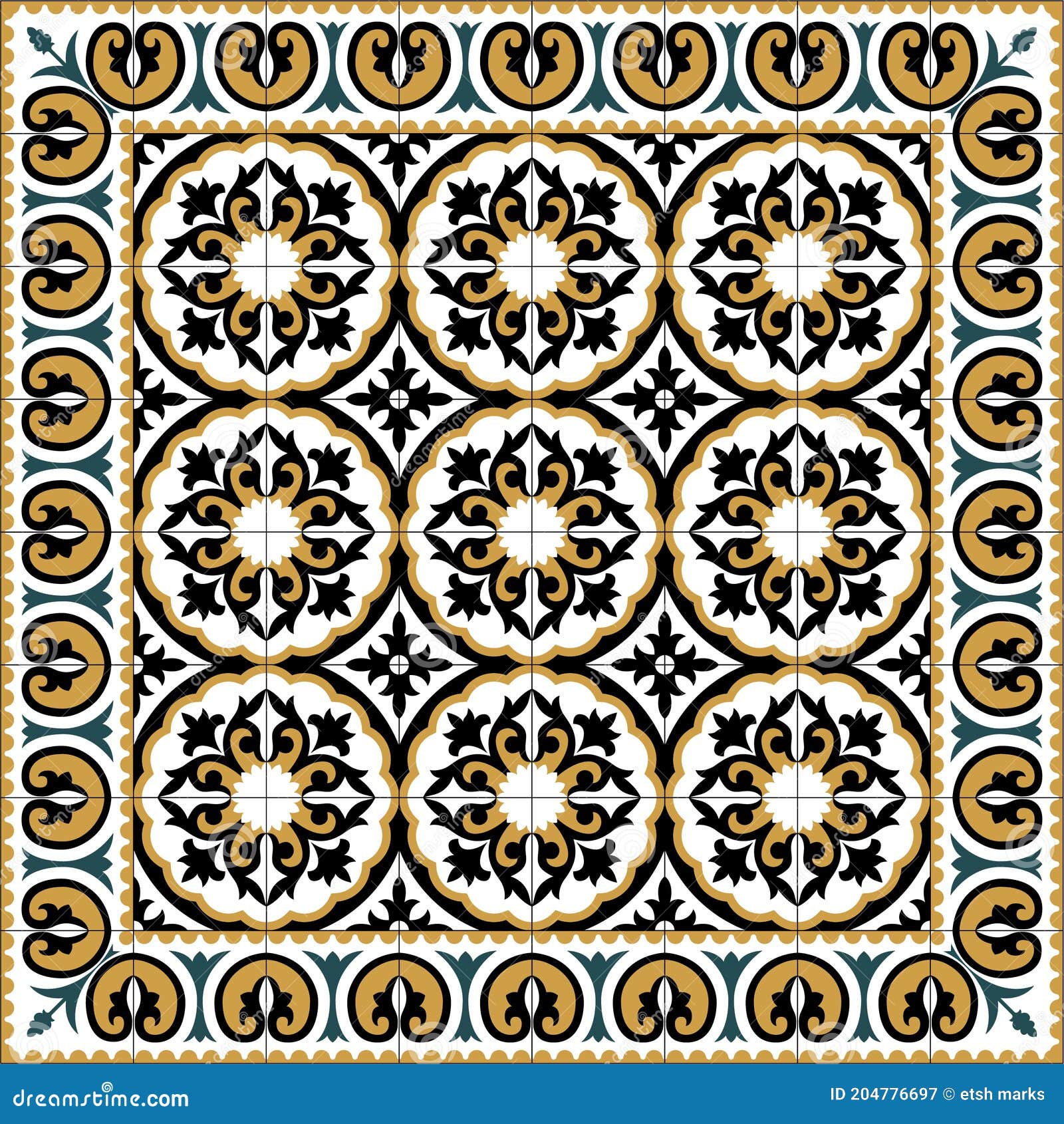 Traditional Palestinian Floor Tiles. Stock Vector - Illustration of ...