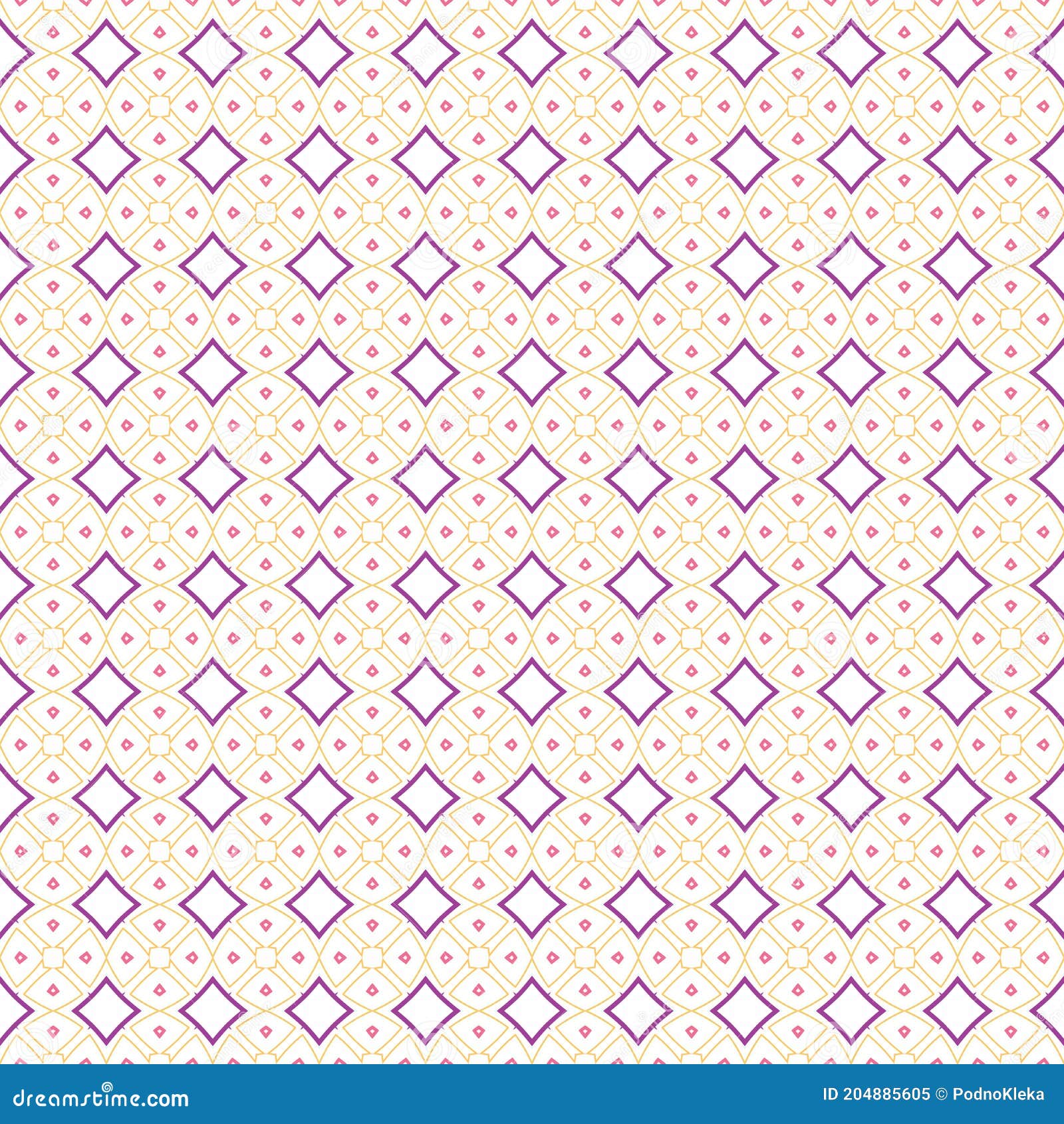 Geometric Yellow Floral Purple Diamond Dots Mosaic Seamless Fabric ...