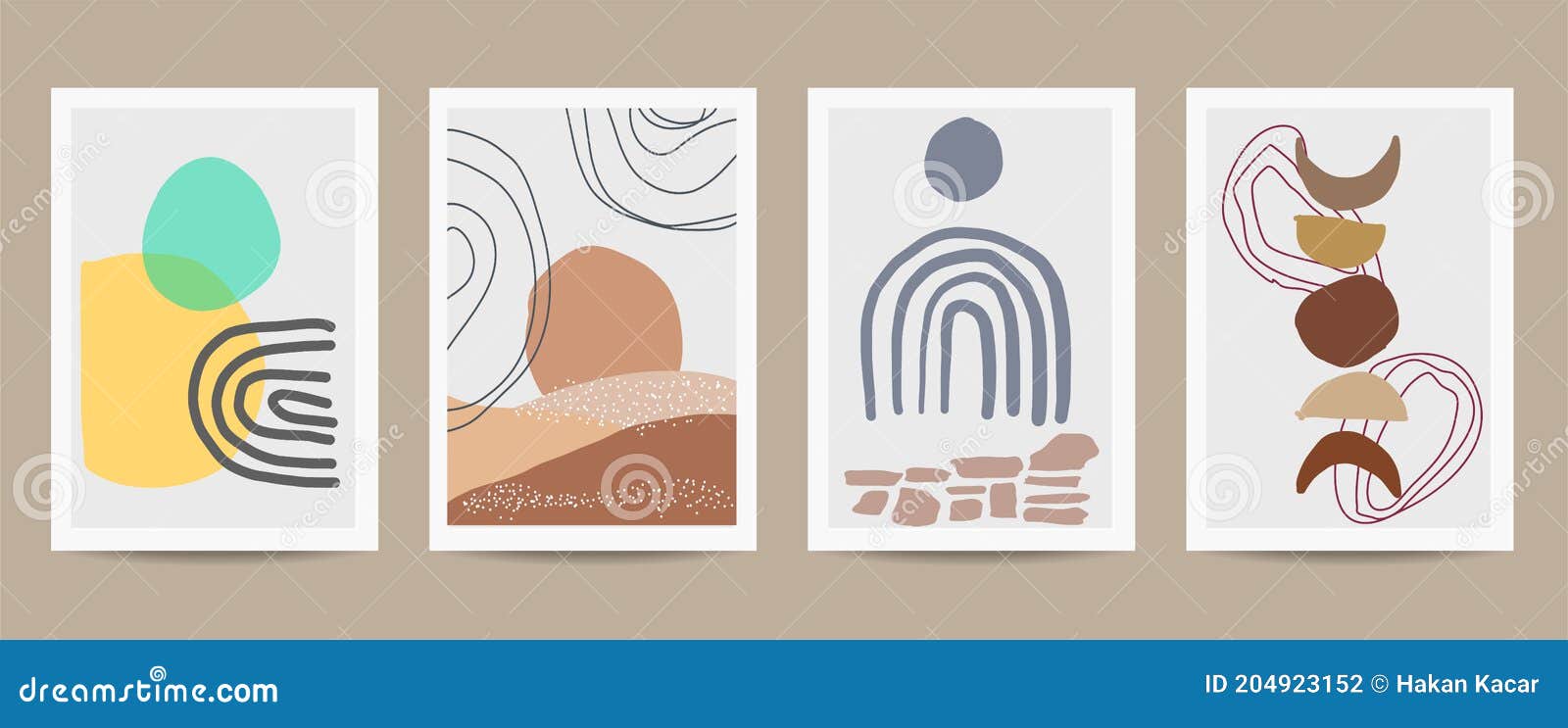 Abstract Arts Vector Collection. Minimal Wall Art Stock Vector ...