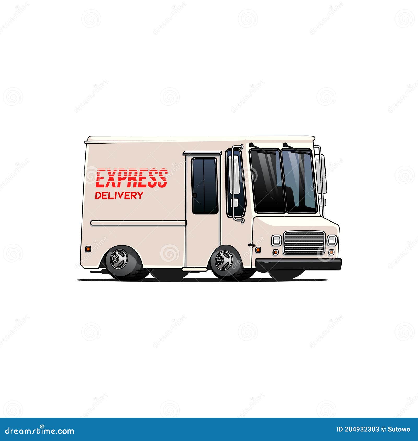 Isolated Delivery Van Cartoon Illustration Stock Vector - Illustration ...