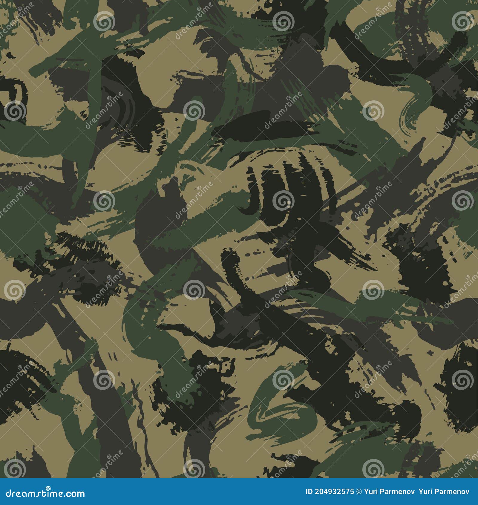 Green Camouflage Pattern Background. Seamless Green Camouflage. Classic ...