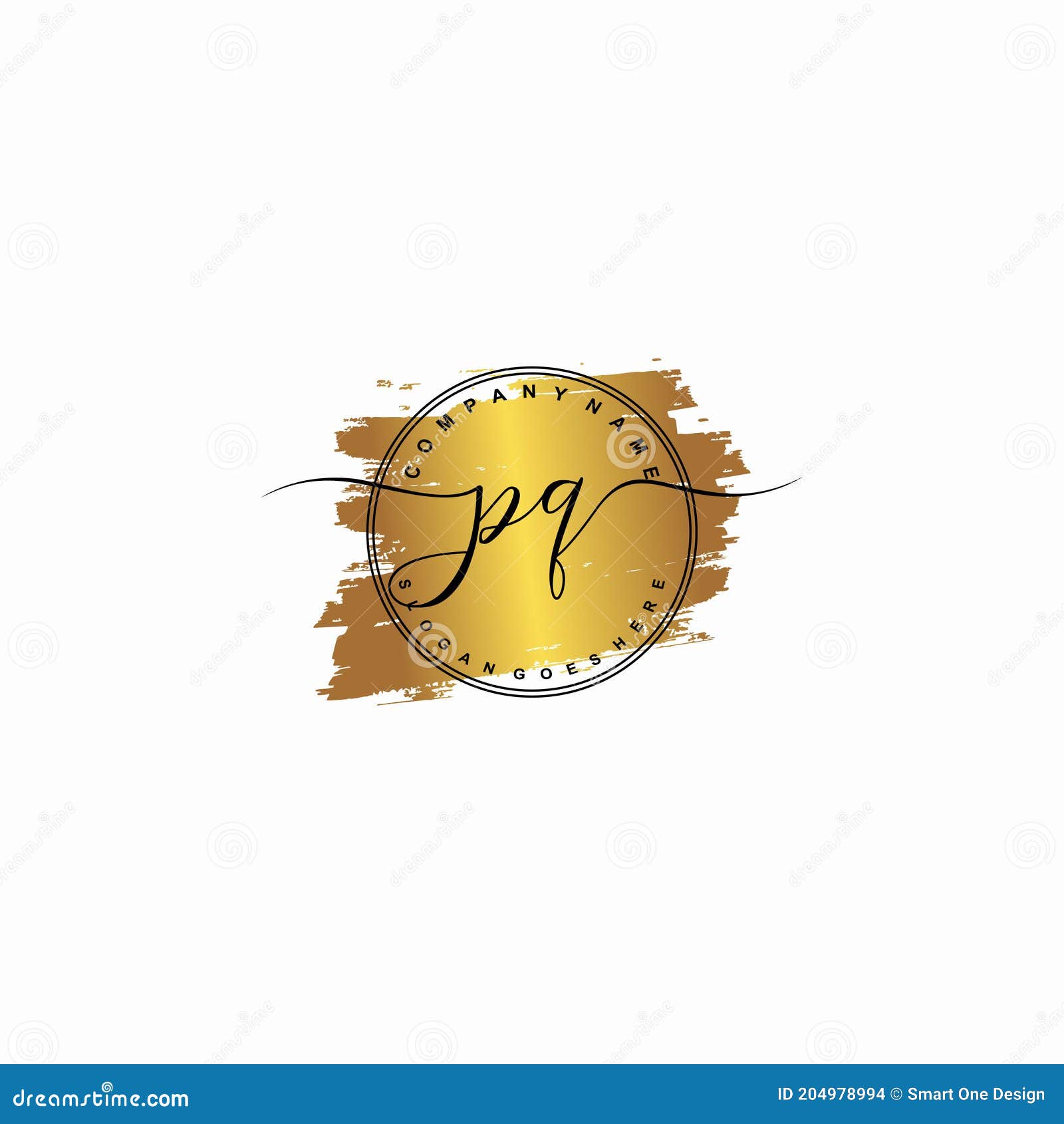 Initial Letter PQ Beauty Handwriting Logo Vector Stock Vector ...