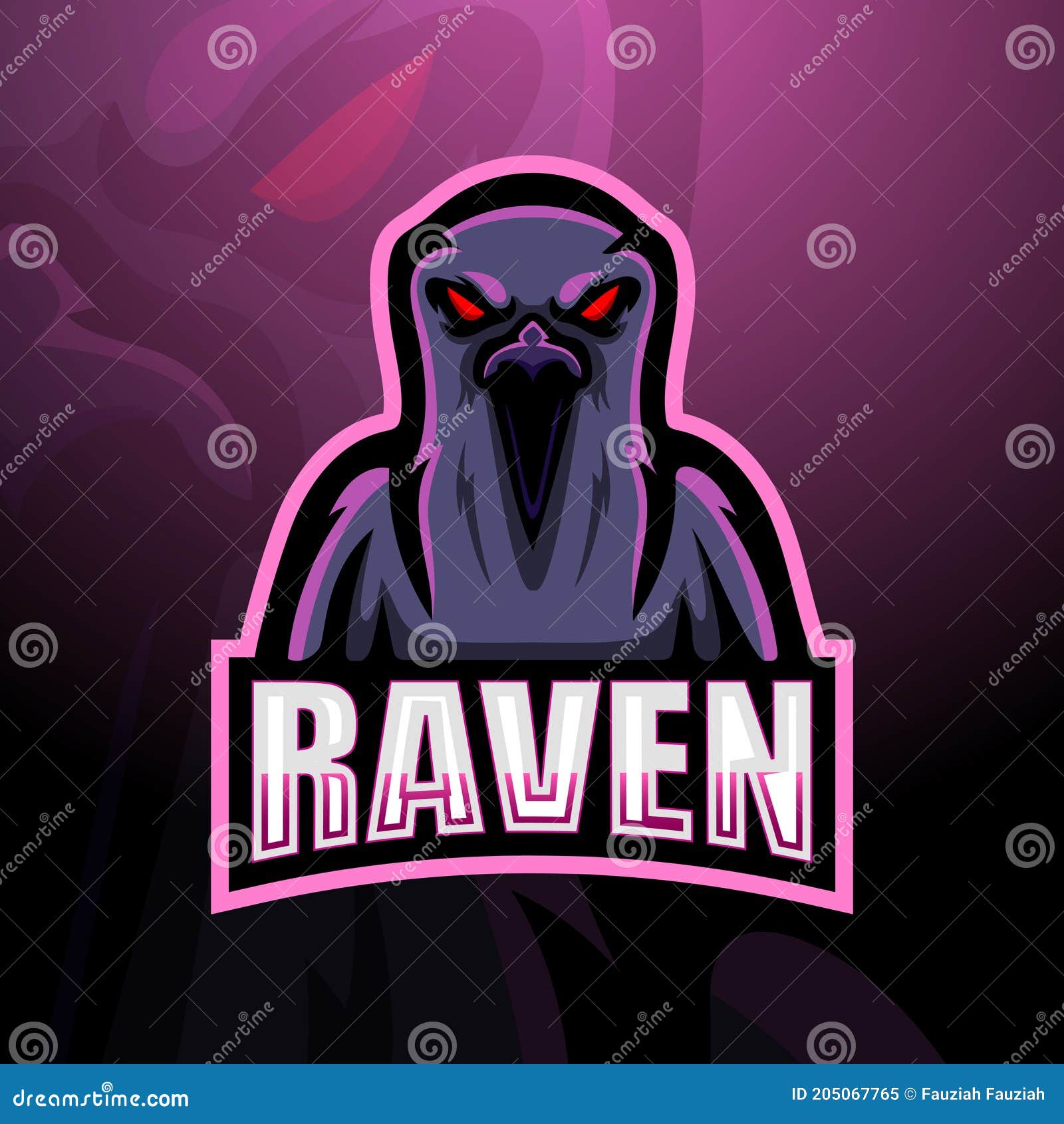 Raven Esport Mascot Logo Design Stock Vector - Illustration of black ...
