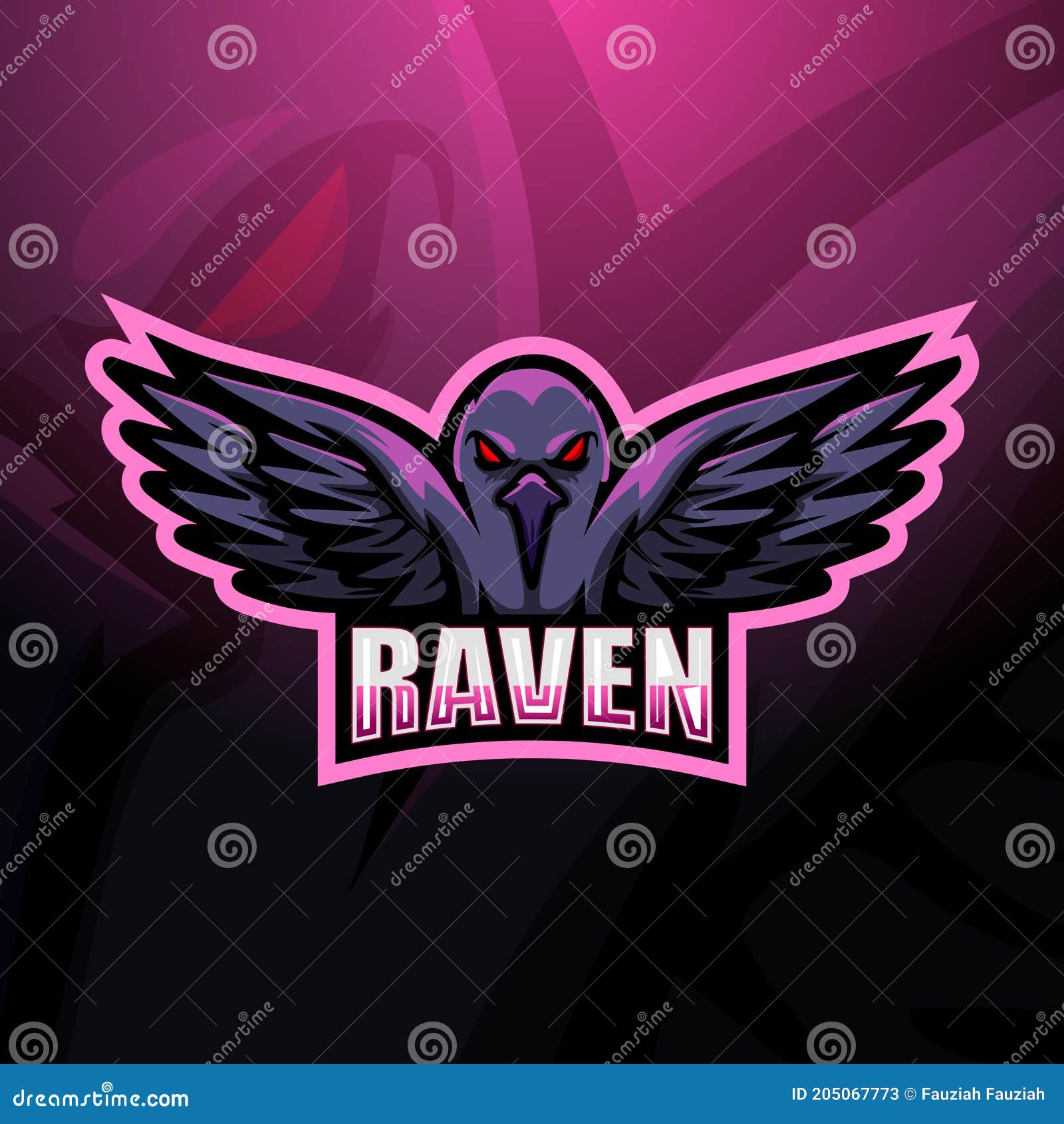 Raven Esport Mascot Logo Design Stock Vector - Illustration of cartoon ...