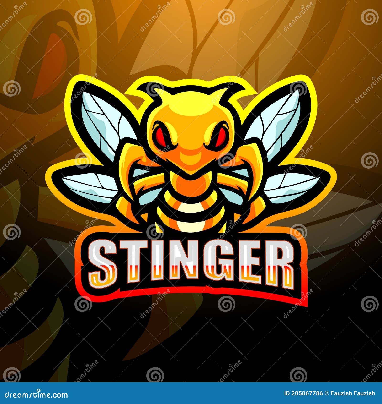 Stinger Mascot Esport Logo Design Stock Vector - Illustration of killer ...