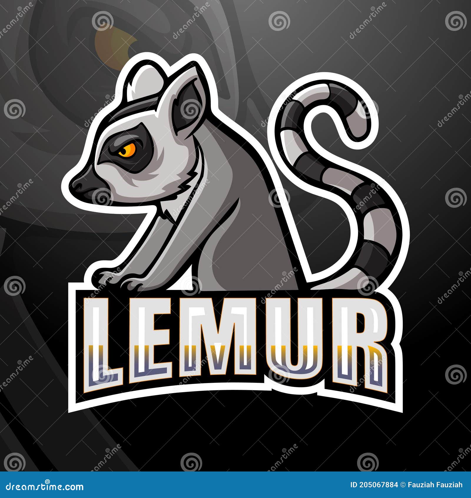 Angry Lemur In Surrealistic Portrait On Blue Background Stock Photo ...