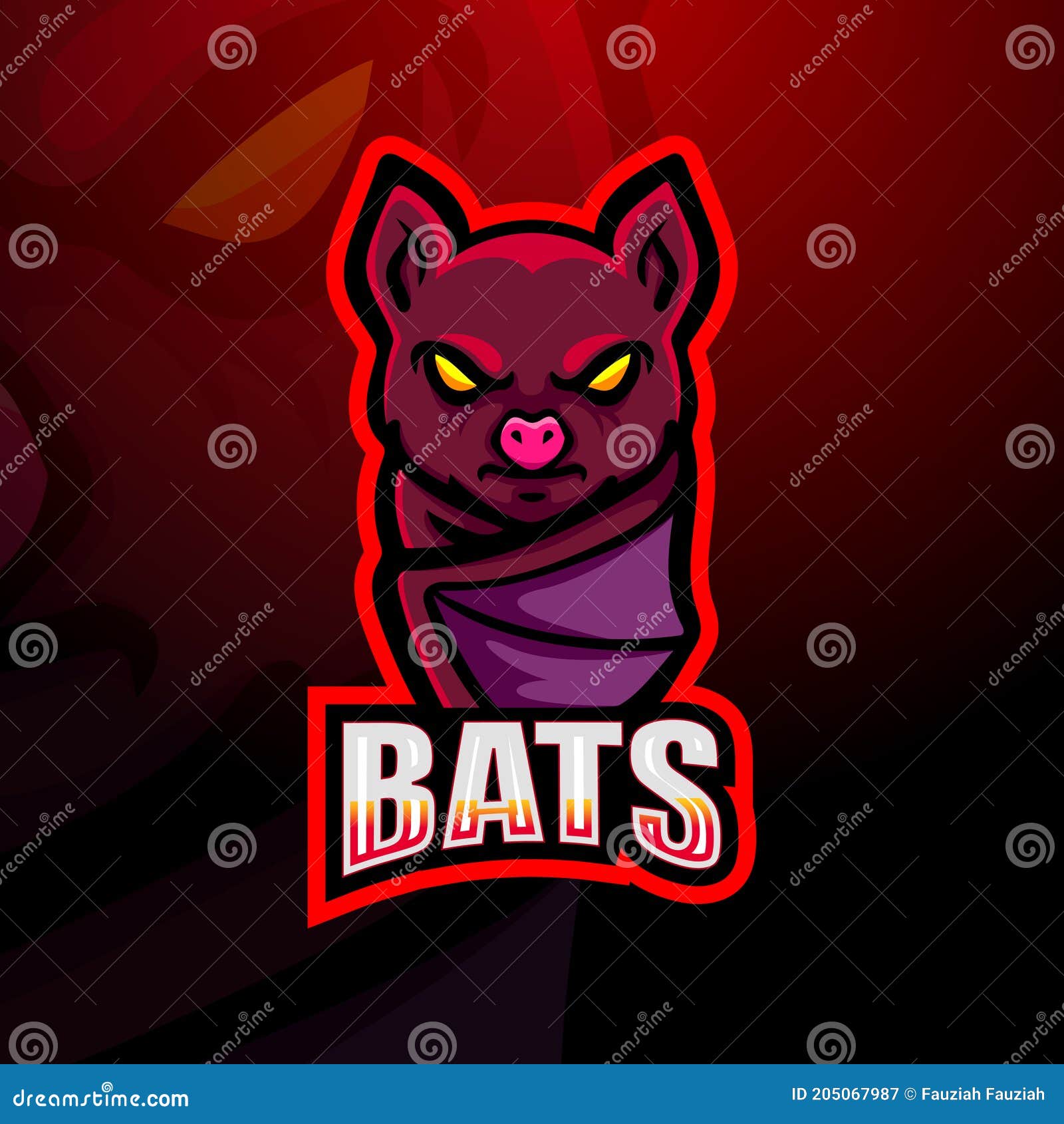 Bat Mascot Esport Logo Design Stock Vector - Illustration of design ...