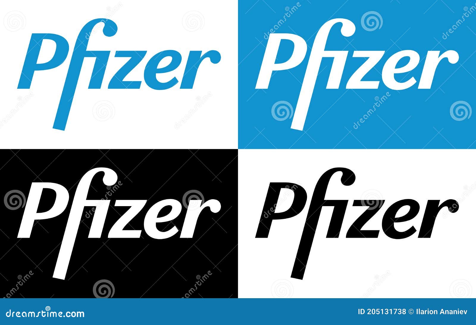 Pfizer Vector Logo - Latest Blue and Black Color Silhouette Set ...