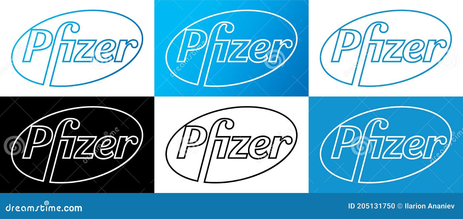 Pfizer Vector Logo - Latest Blue and Black Color Silhouette Set ...