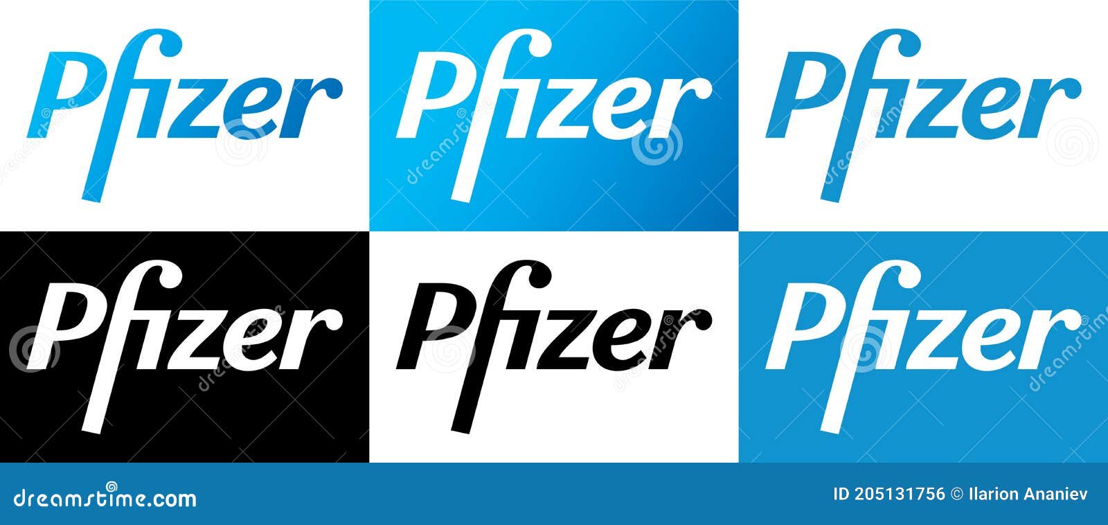 Pfizer Vector Logo - Black Color Silhouette Set - American ...