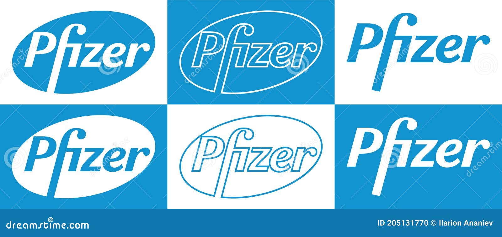 Pfizer Vector Logo - Latest Blue Color Set - American Pharmaceutical ...